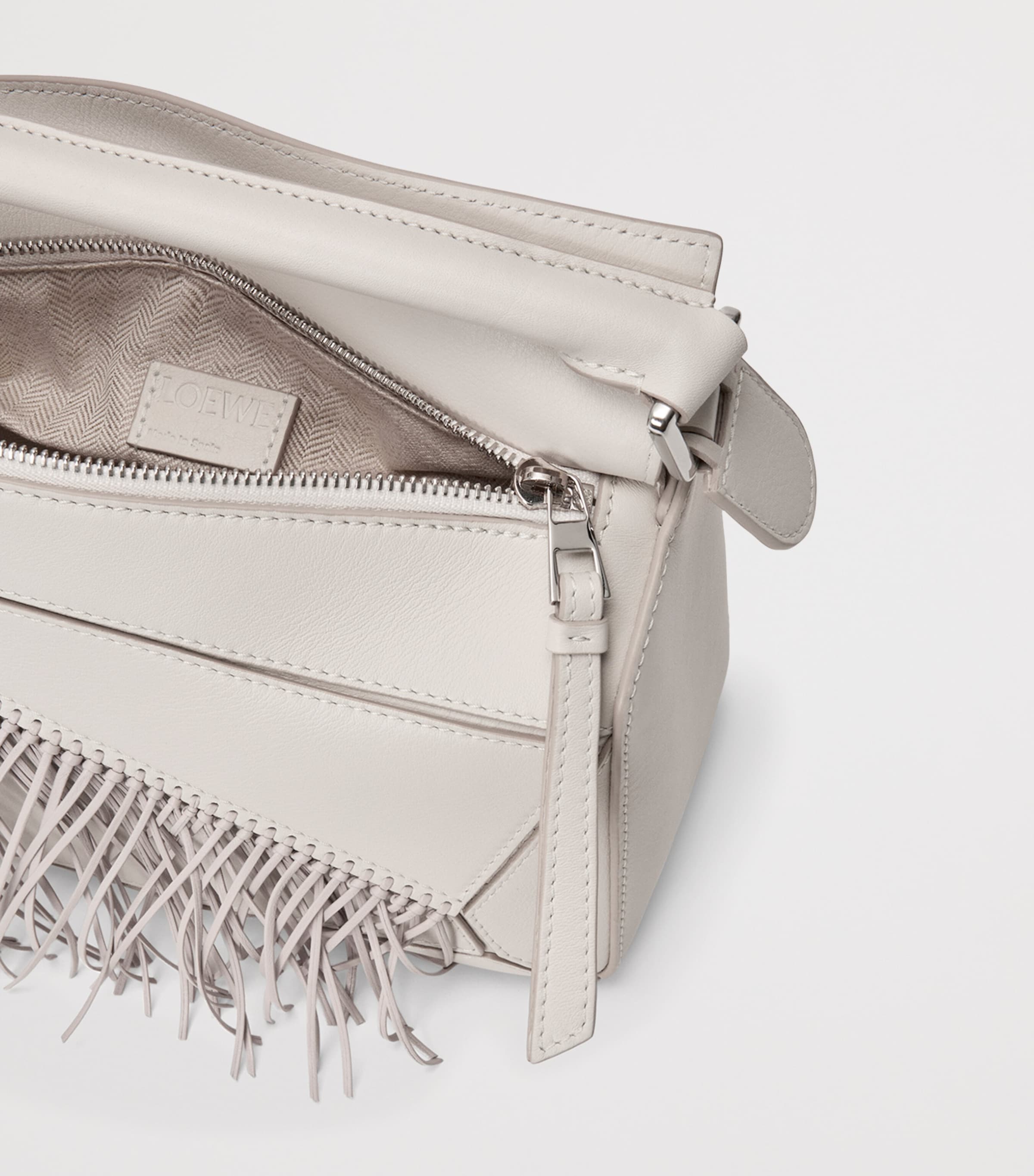 LOEWE White Small Fringed Puzzle Bag | Harrods NL