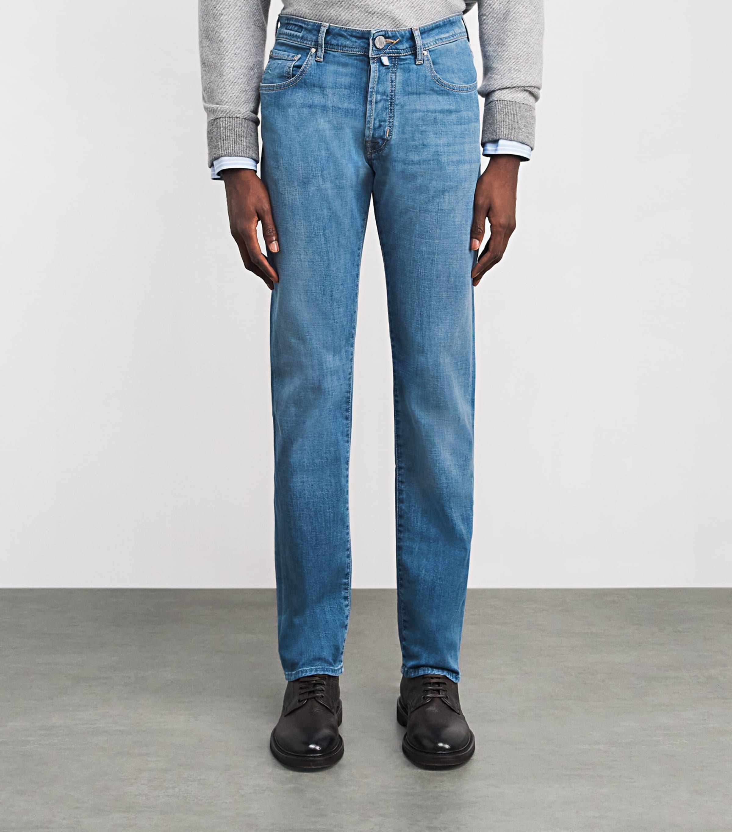 JACOB COHËN Blue Nubuck-Patch Bard Slim Jeans | Harrods US