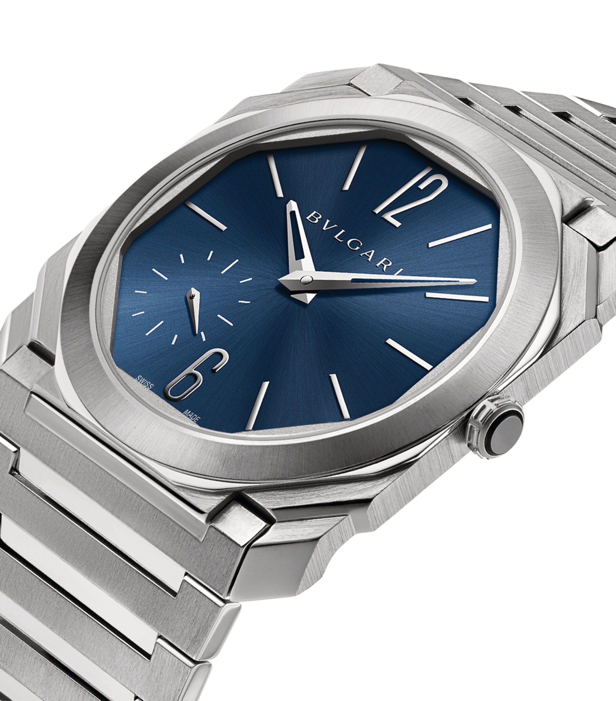 Bvlgari Blue Stainless Steel Octo Finissimo Automatic Watch 40mm ...