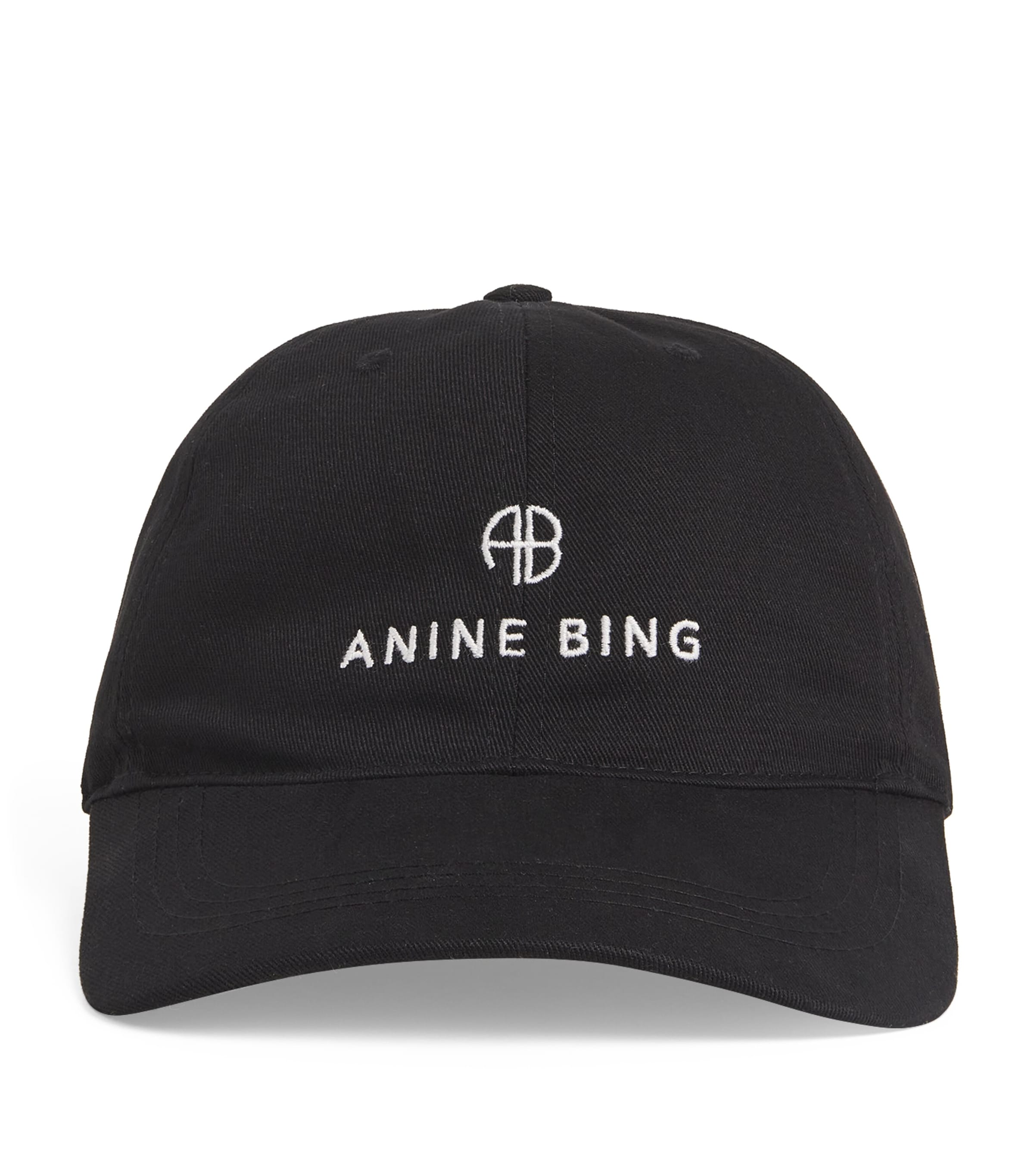 ANINE BING Black Embroidered Jeremy Baseball Cap | Harrods UK