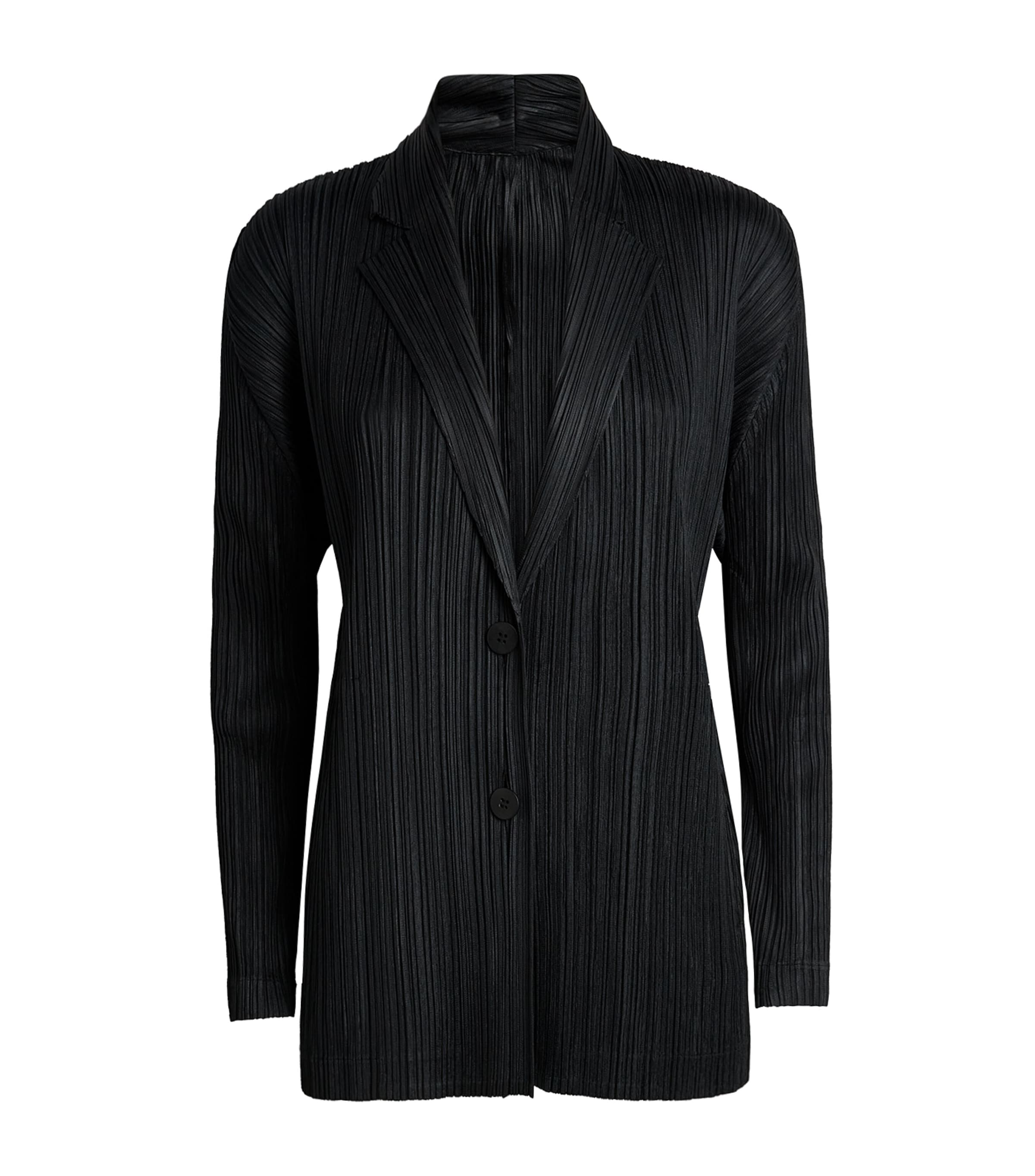 Pleats Please Issey Miyake Black Pleats Jacket | Harrods US
