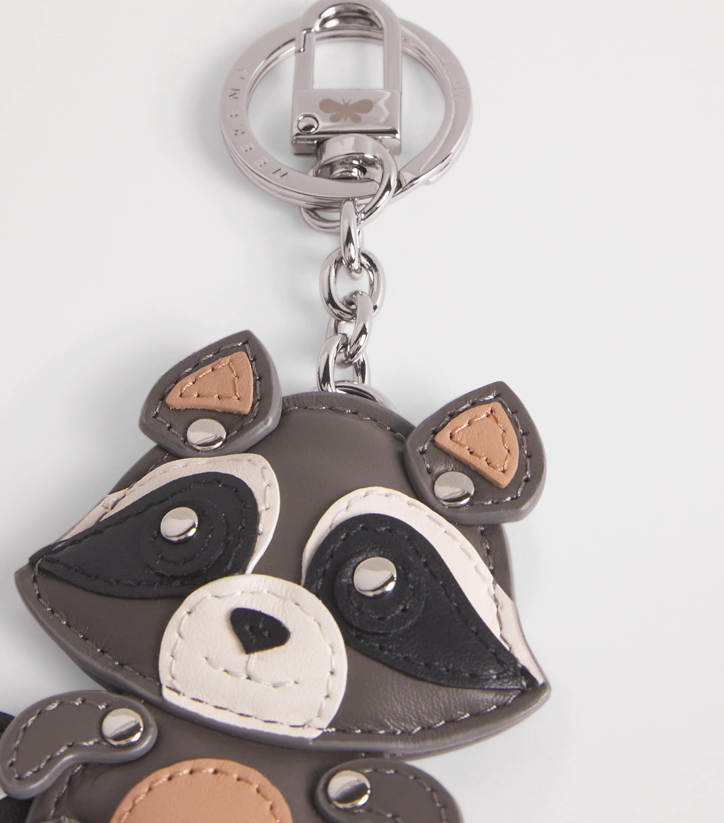 Weekend Max Mara Grey Leather Raccoon Key Ring | Harrods US