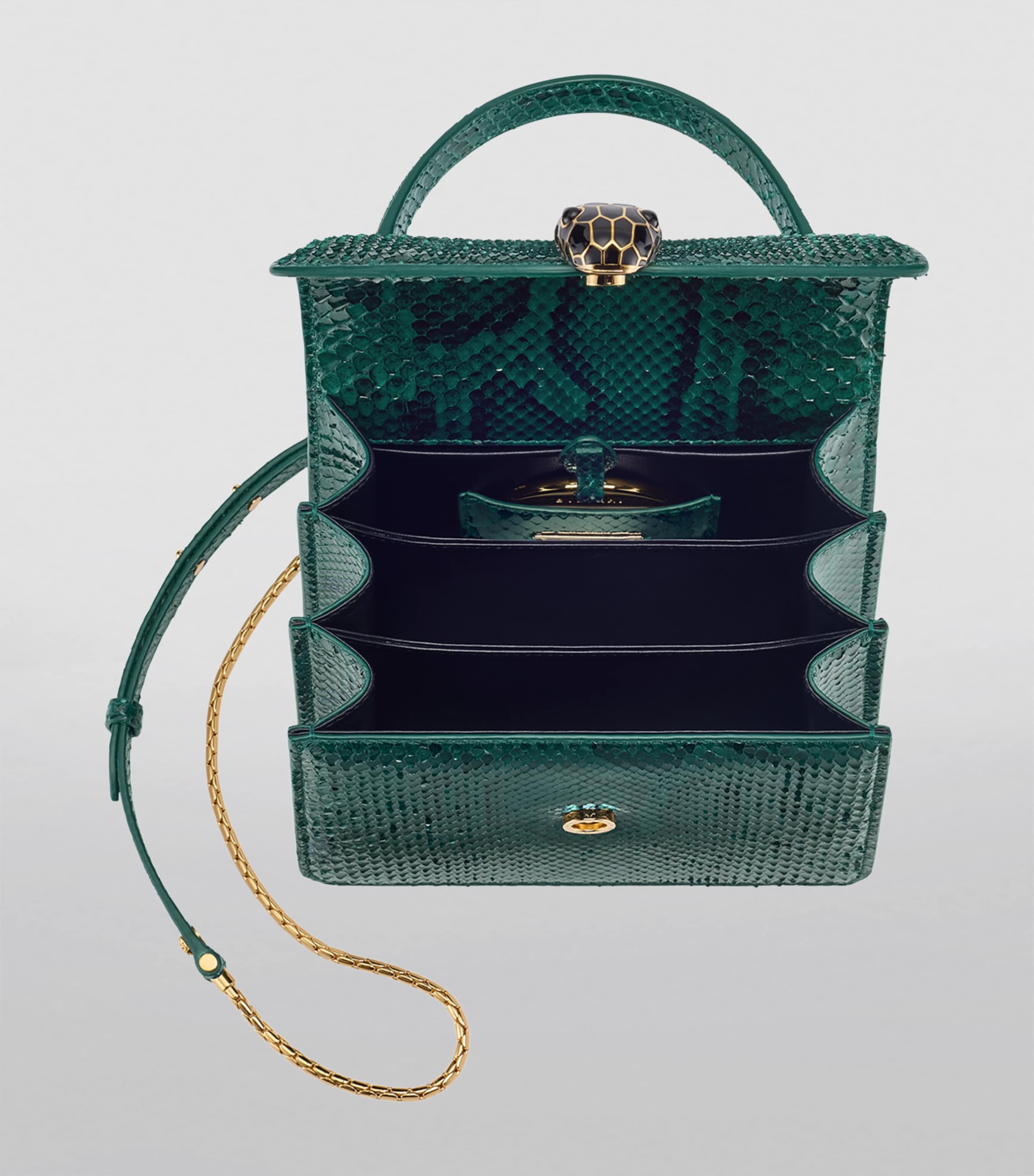 Bvlgari Green Serpenti Forever Top-Handle Bag | Harrods UK