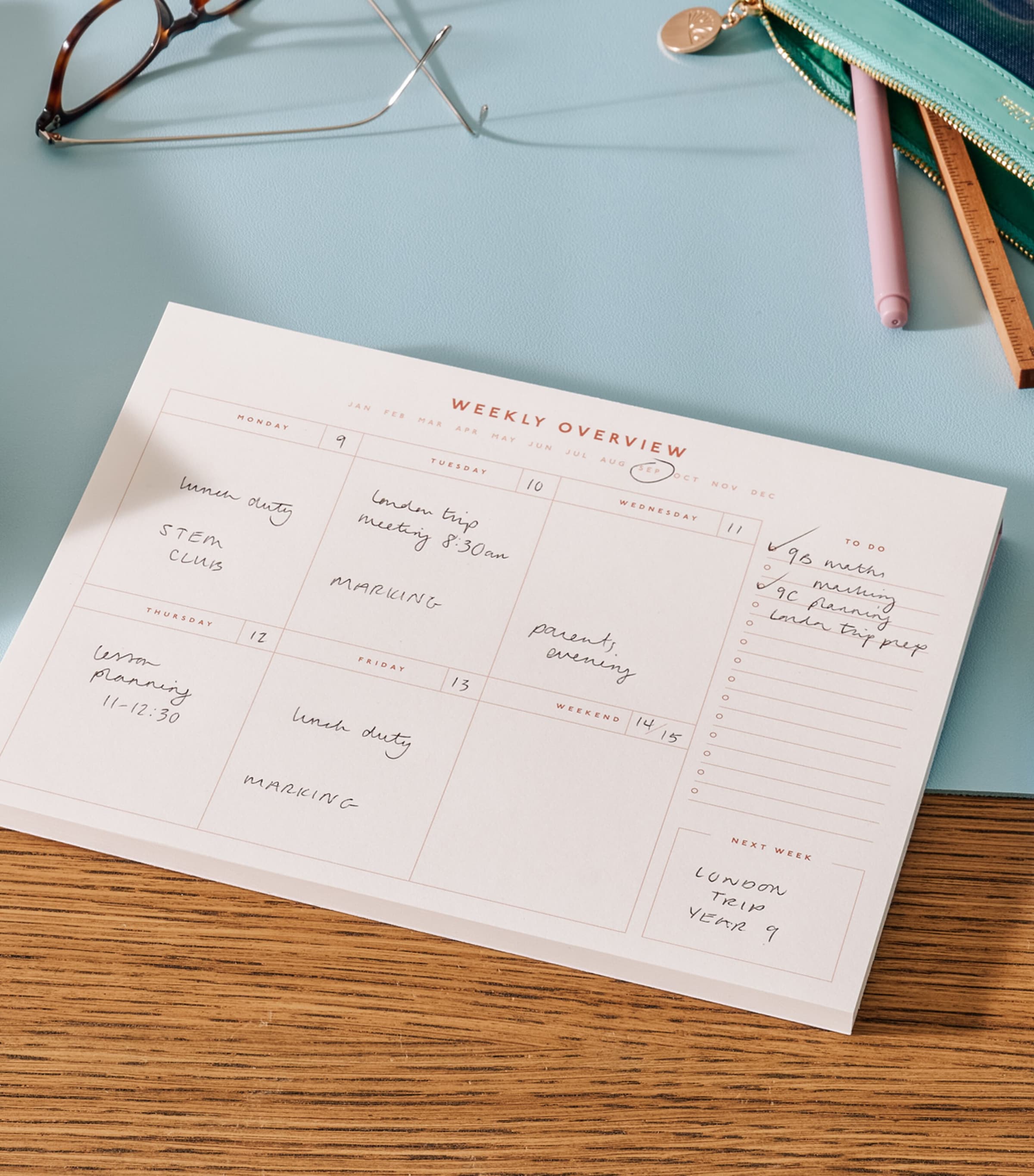 Papier Bright Floral Weekly Desk Planner | Harrods US