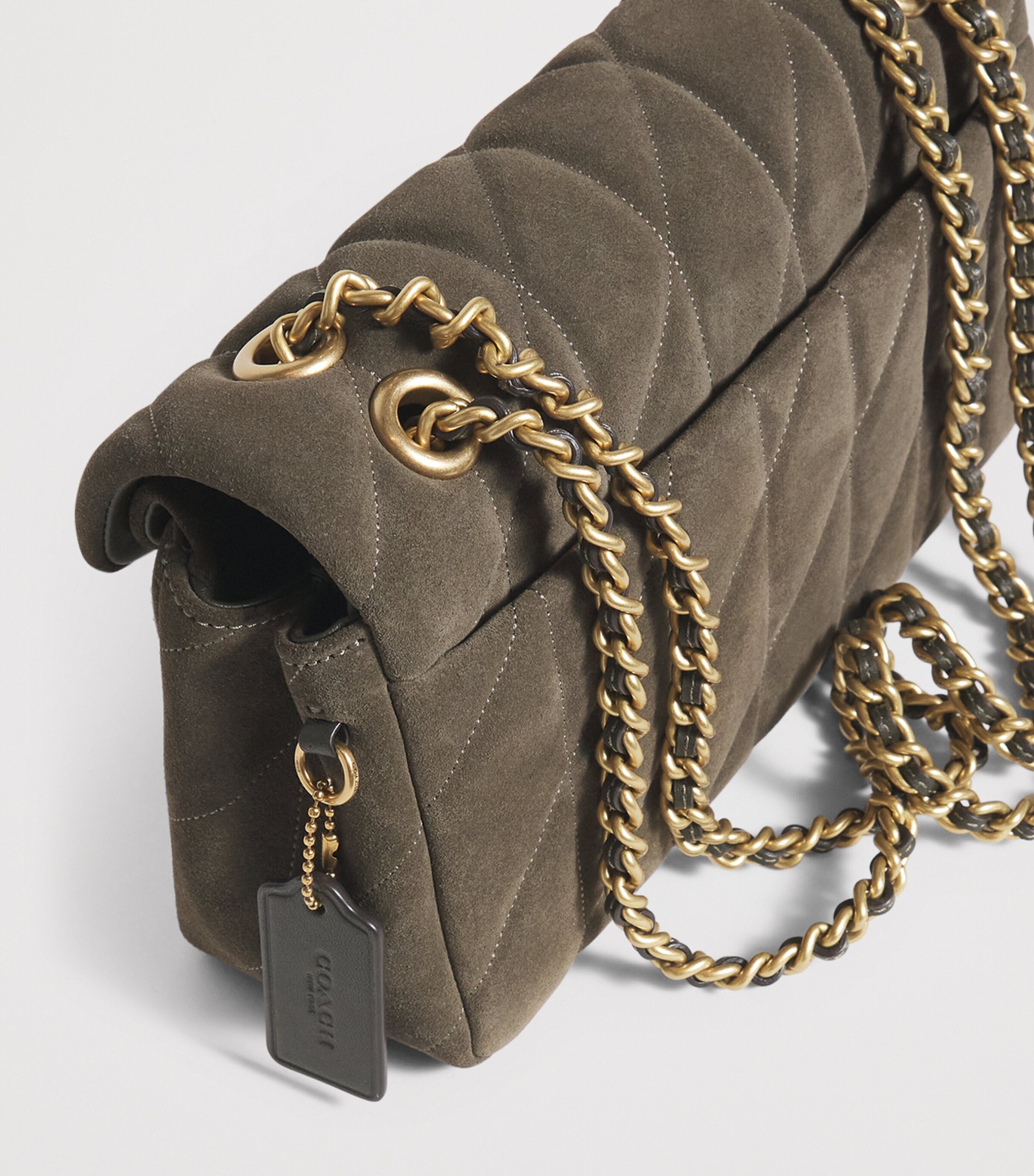 Coach Green Quilted Leather Tabby 20 Shoulder Bag | Harrods UK
