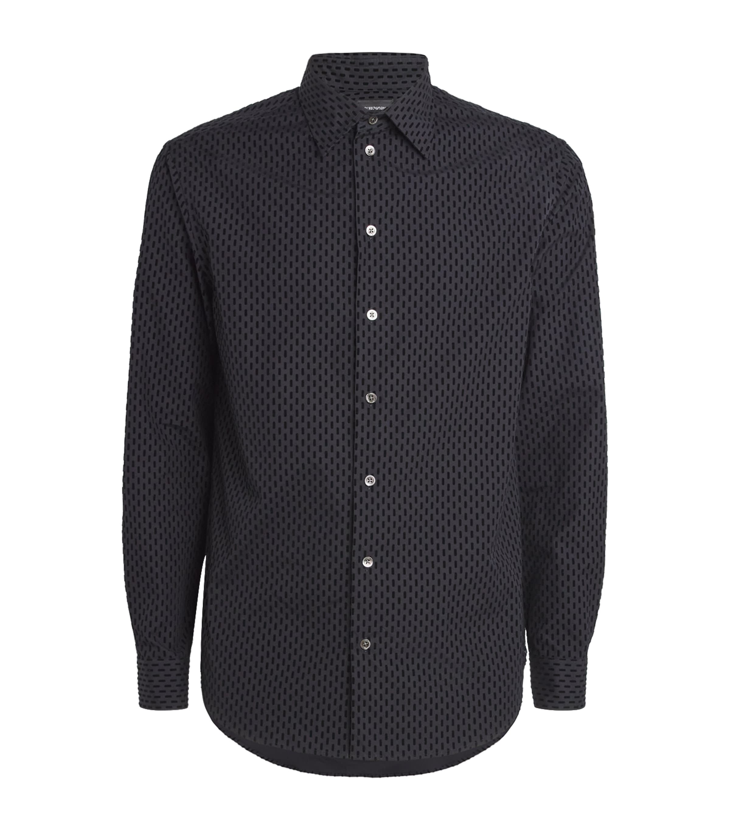 Emporio Armani Cotton Flocked Shirt | Harrods US
