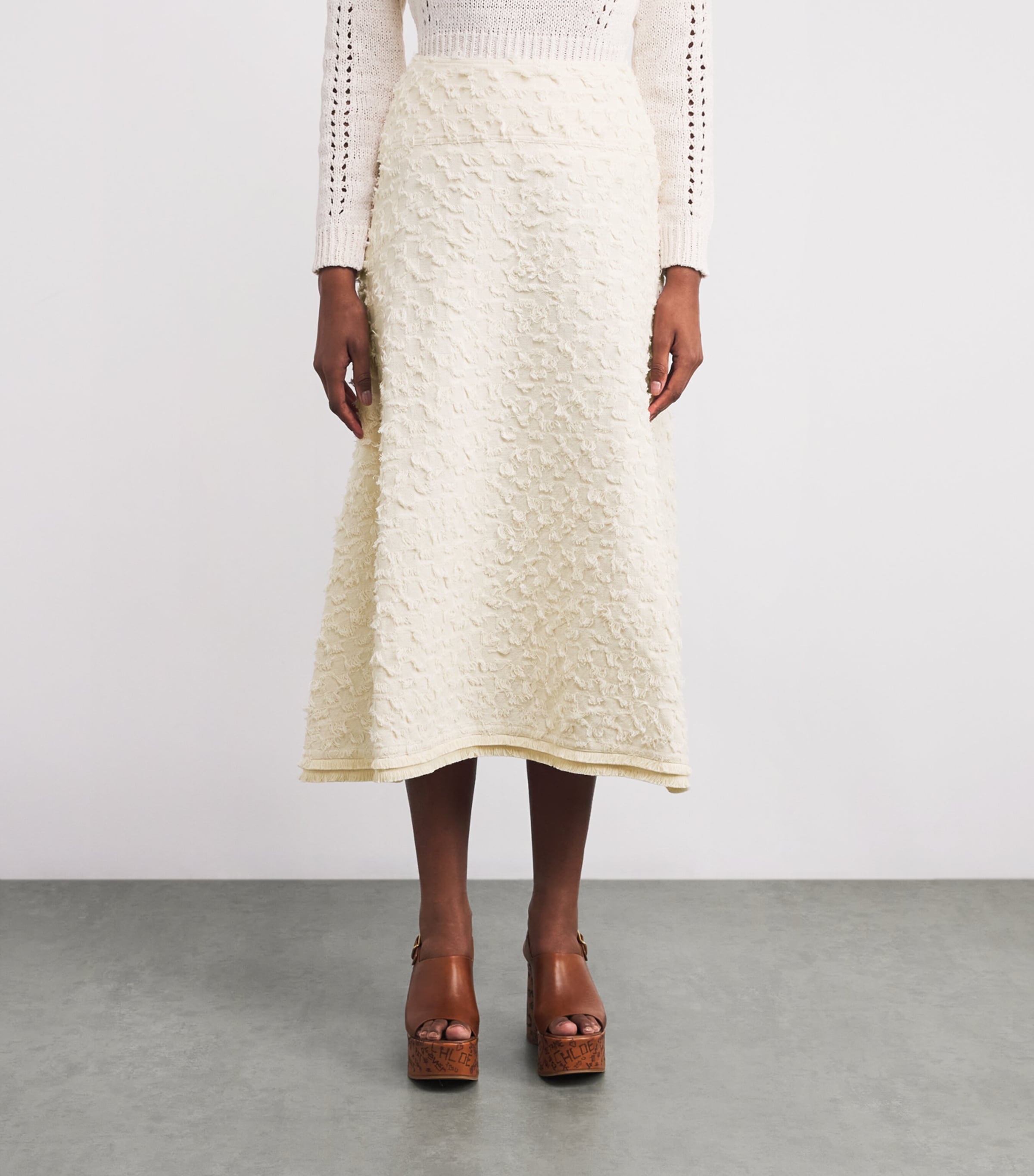 Ulla Johnson Ivory Cotton Josanna Midi Skirt | Harrods UK