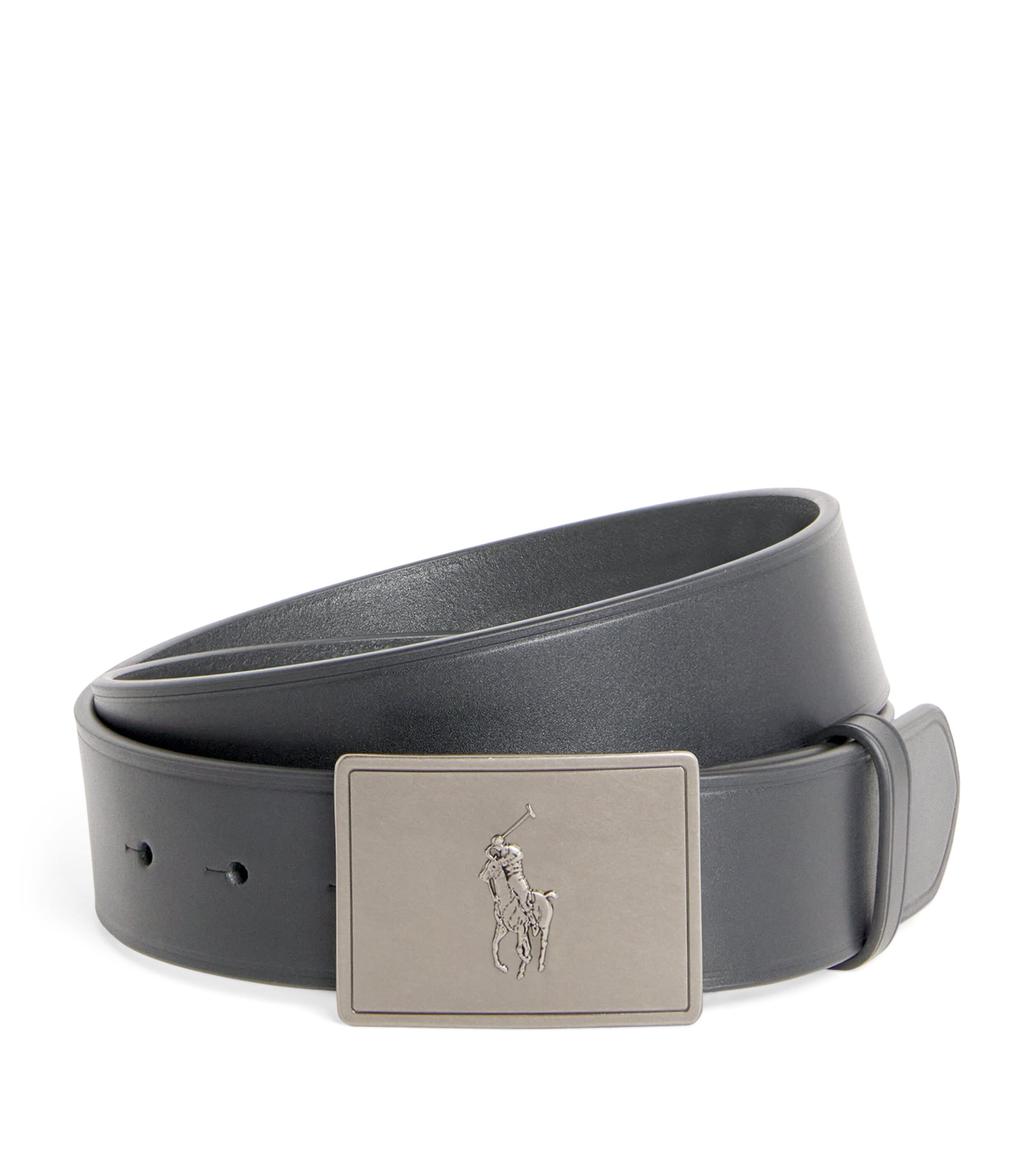 Polo Ralph Lauren Black Leather Polo Pony Belt | Harrods AU