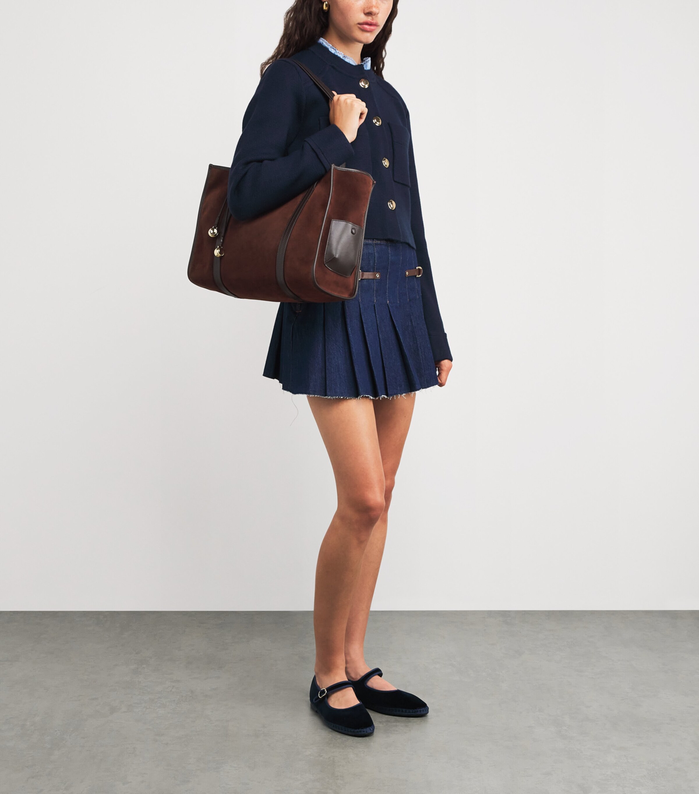 Sandro Paris Brown Suede Tote Bag | Harrods HK