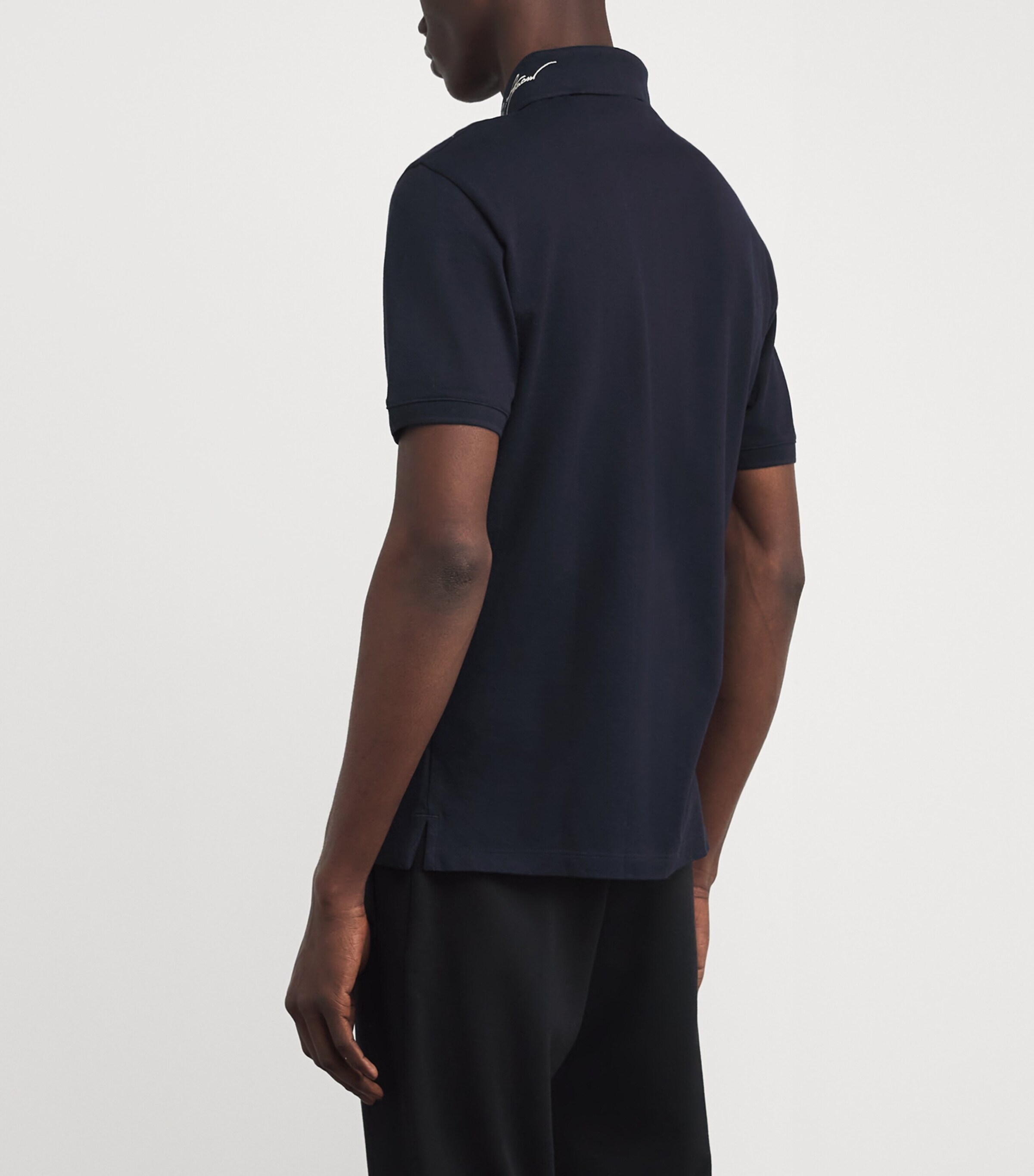 Emporio Armani Blue Cotton Piqué Signature Polo Shirt | Harrods AU