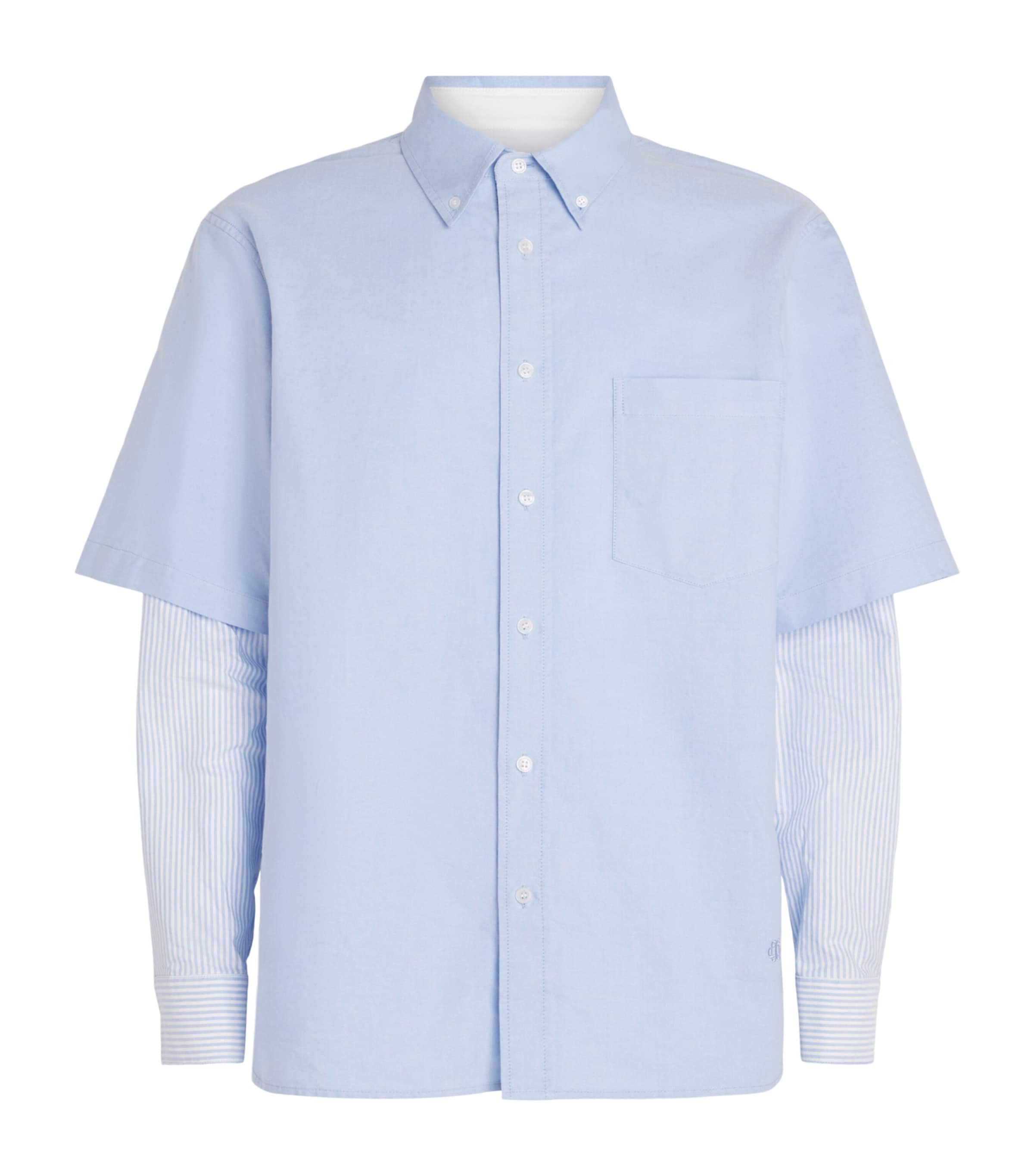 Simkhai Blue Cotton Double-Sleeve Shirt | Harrods US