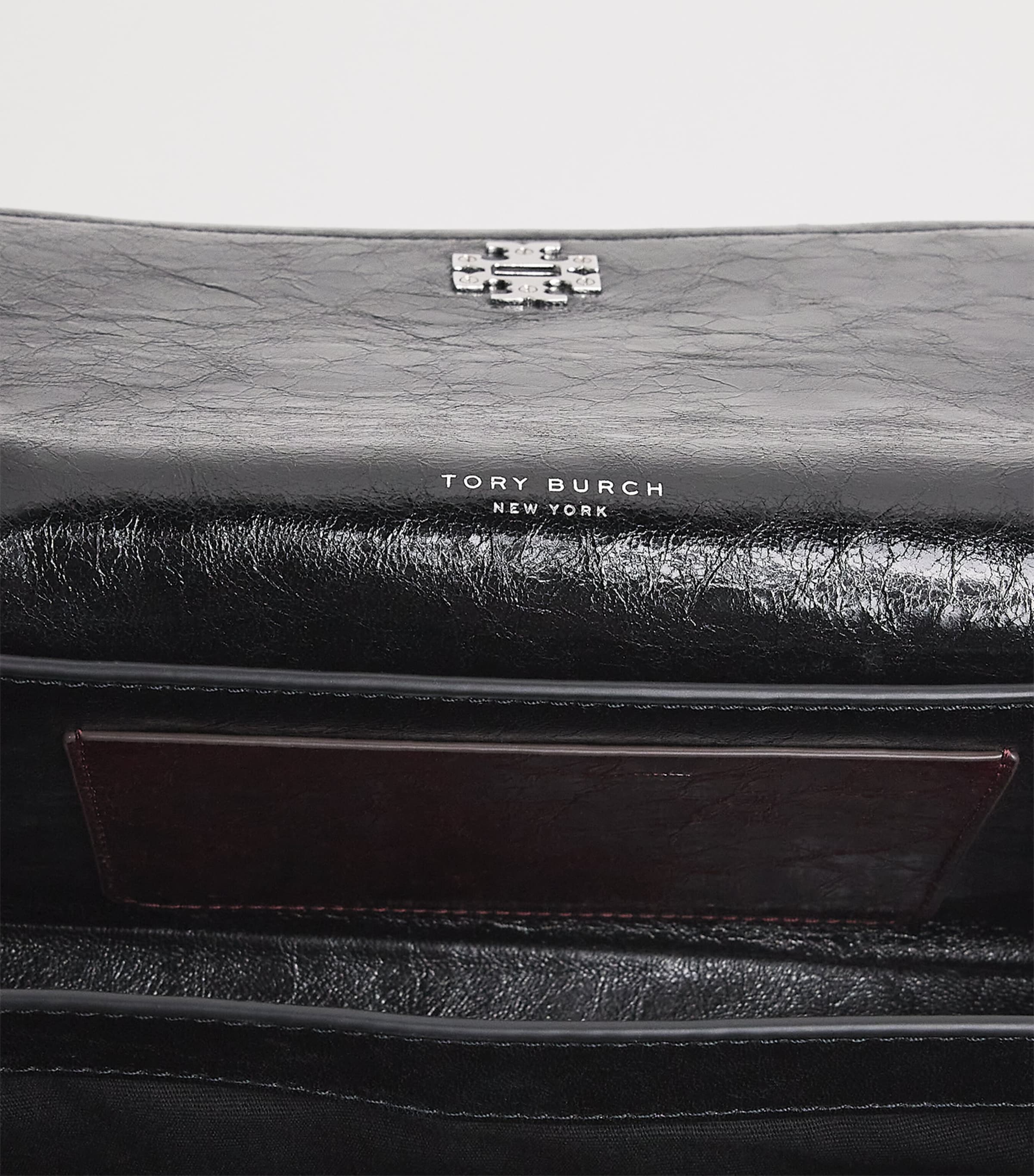 Tory Burch Black Leather Kira Turnlock Shoulder Bag | Harrods CA