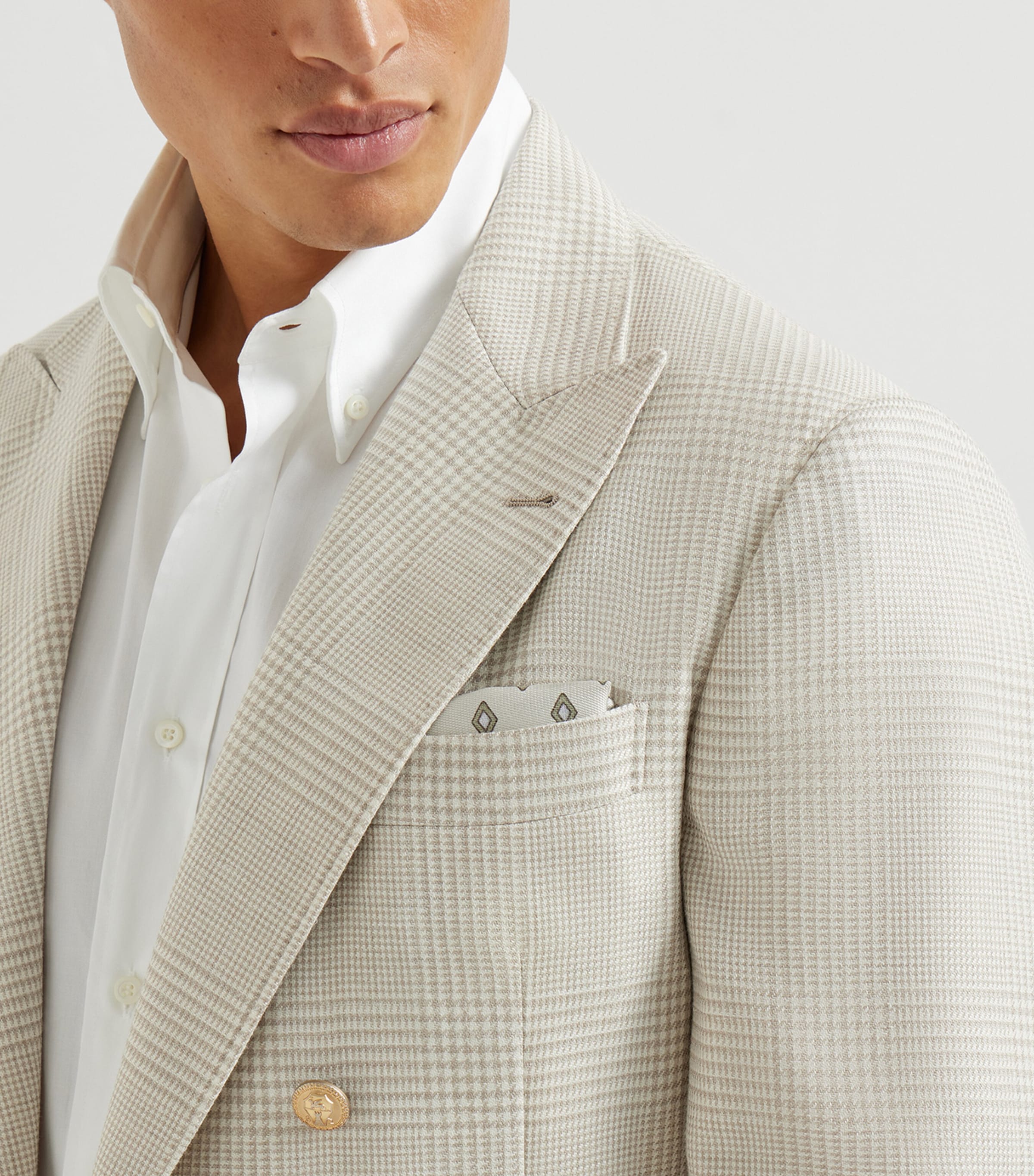 Brunello Cucinelli White Silk Printed Pocket Square | Harrods US