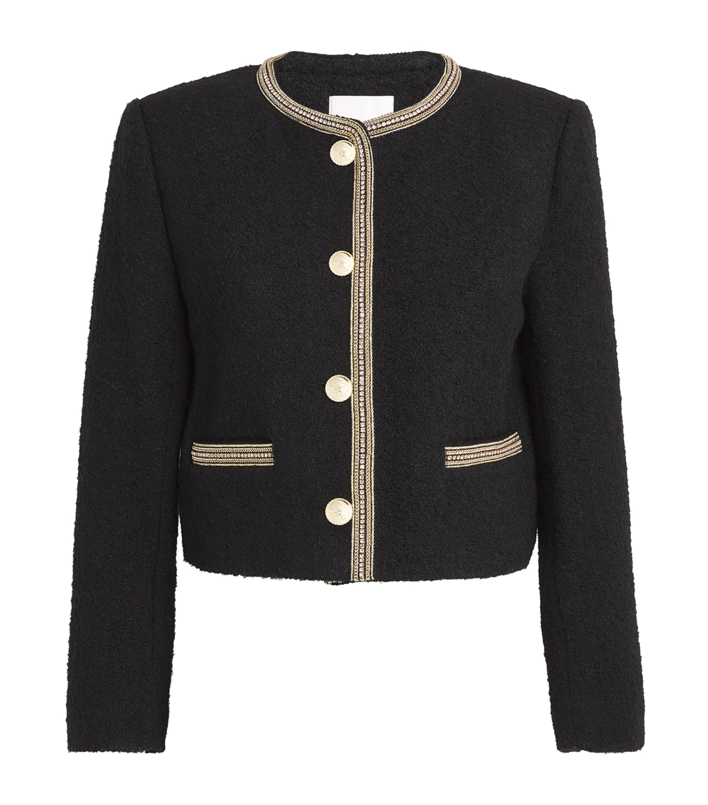 Sandro Paris Tweed Cropped Jacket | Harrods UK