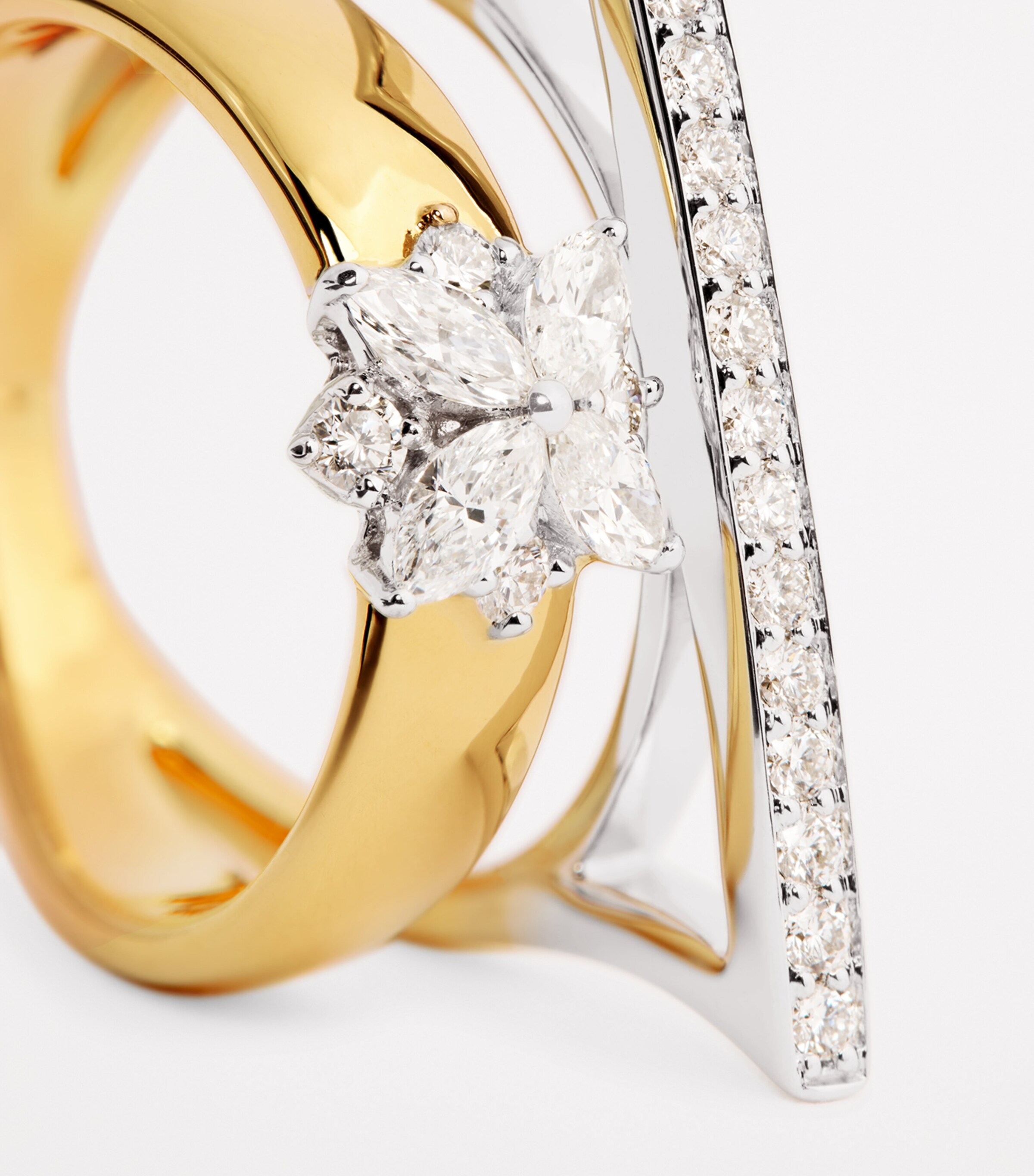 Yeprem Yellow Gold and Diamond Golden Strada Stackable Ring | Harrods US