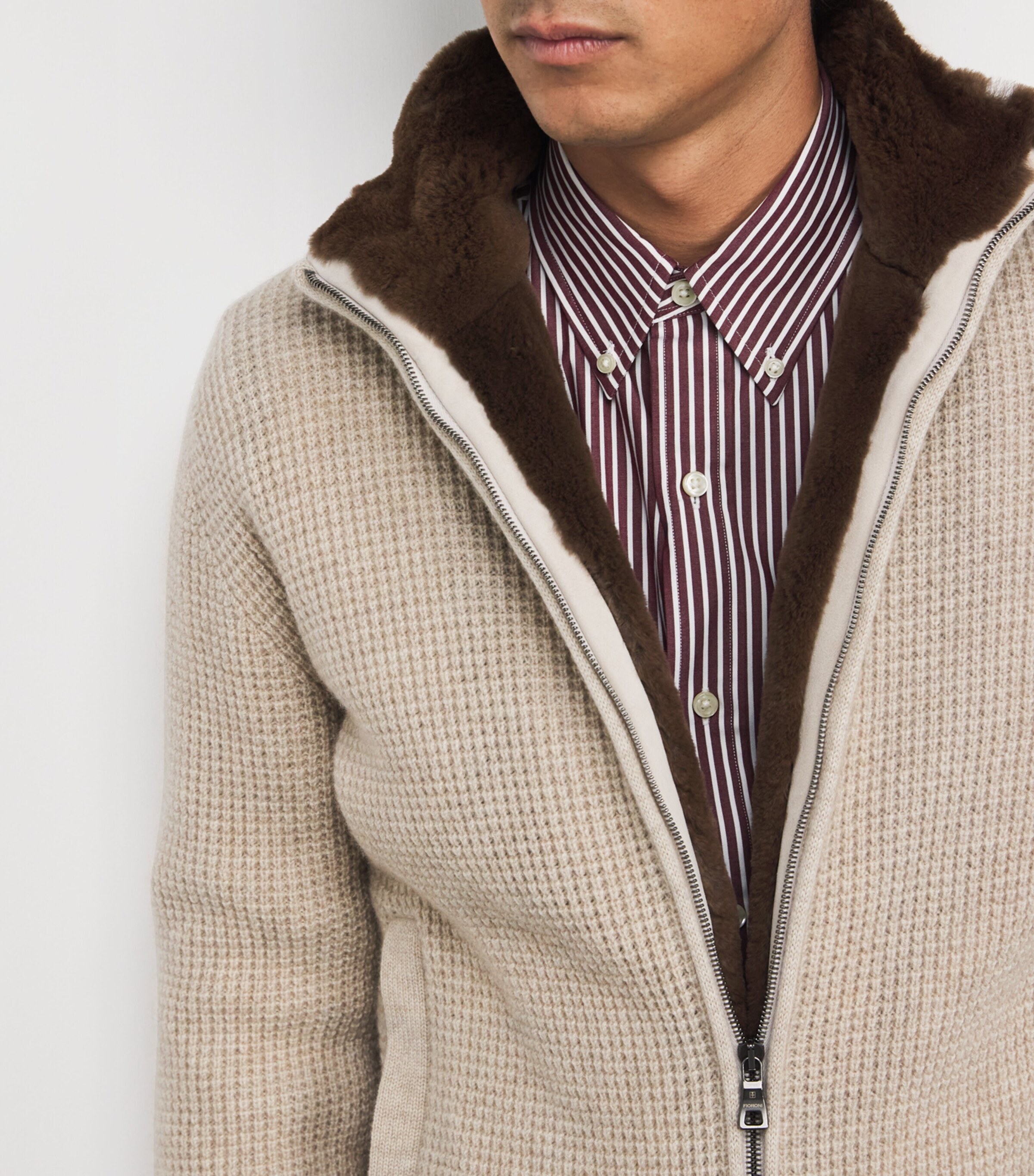 Fioroni Cashmere Beige Cashmere-Mink Bomber Jacket | Harrods UK