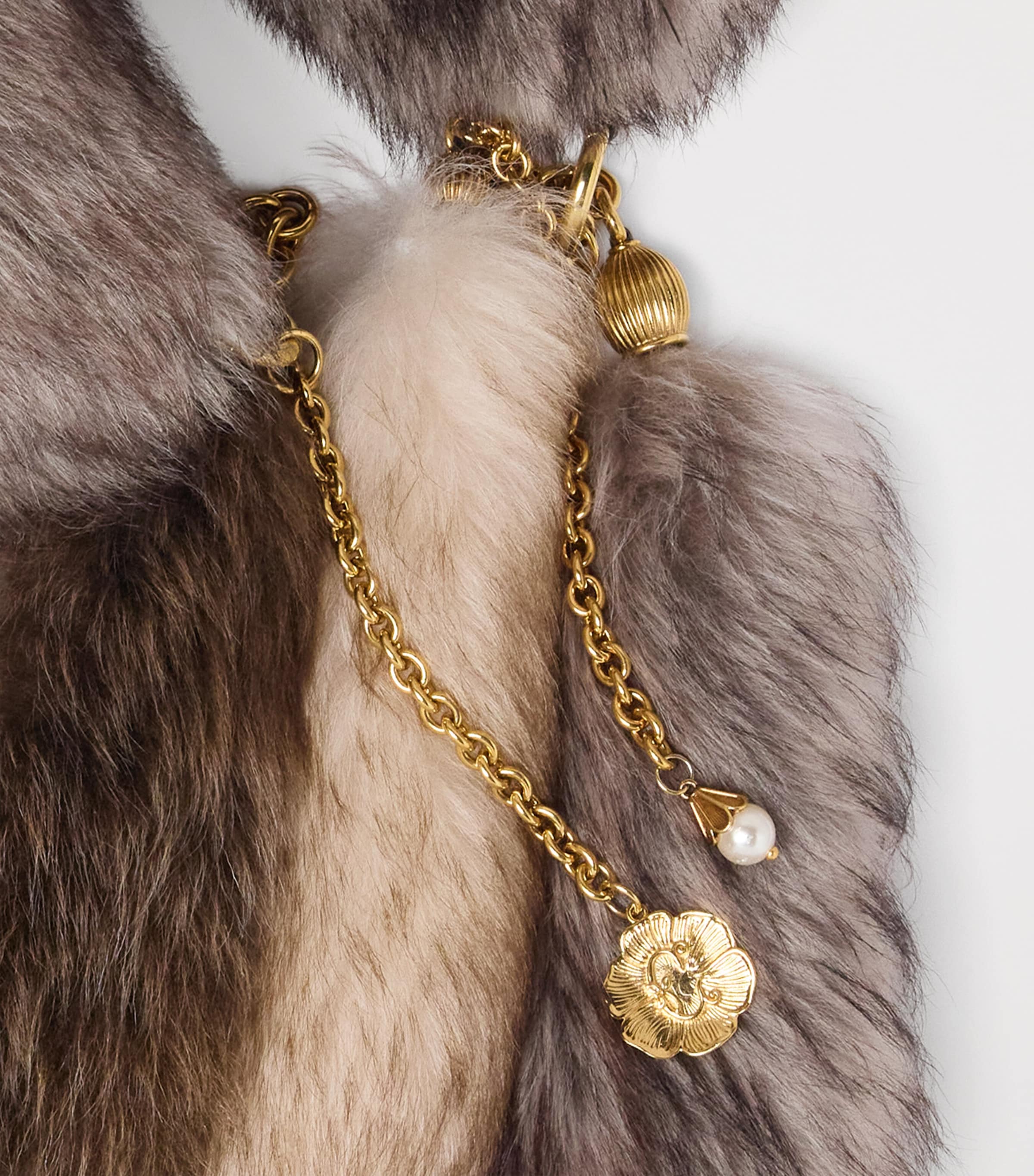Chloé Silver Lambskin Treasure Tails Scarf | Harrods SG