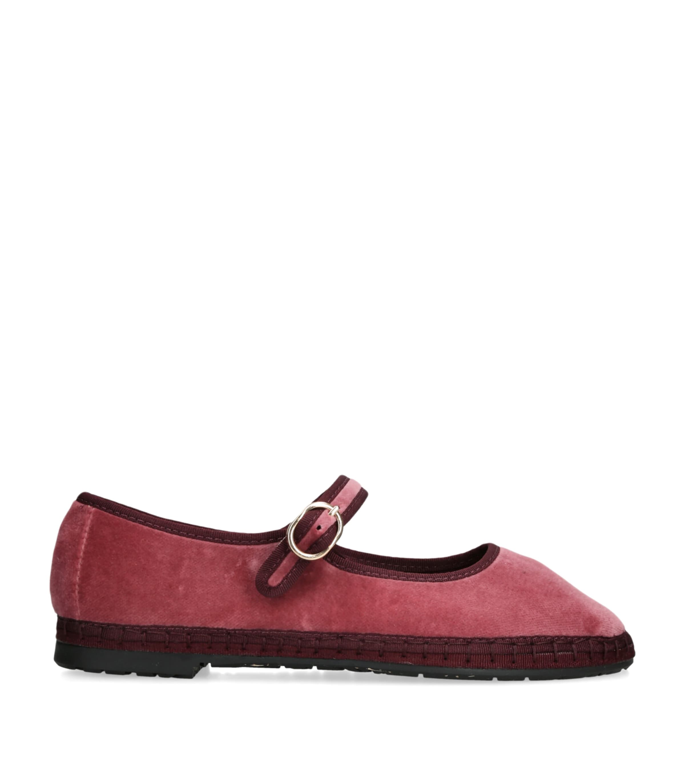 Flabelus Pink Velvet O’Brien Mary Jane Flats | Harrods AT