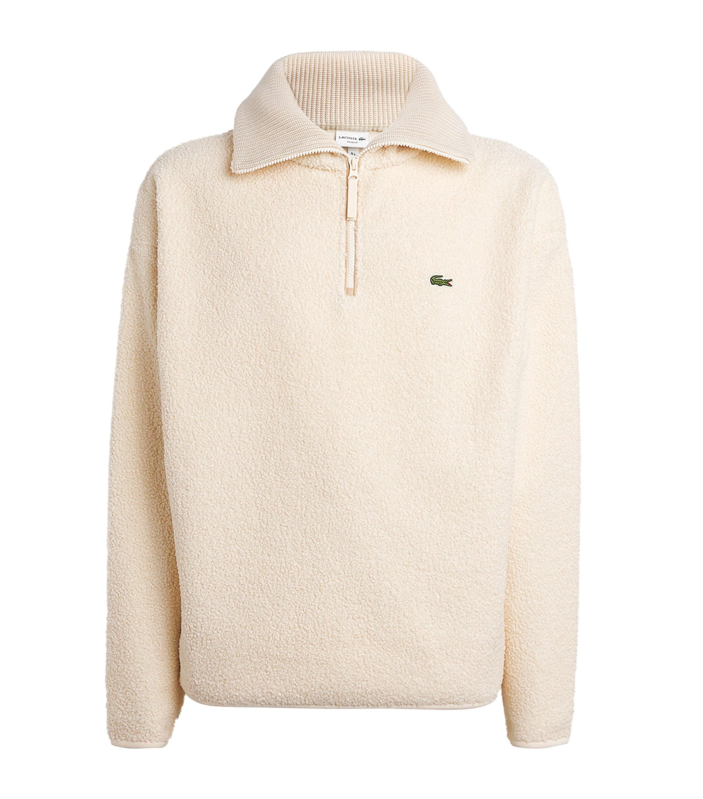 Lacoste Ivory Fleece Quarter-Zip Sweatshirt | Harrods UK