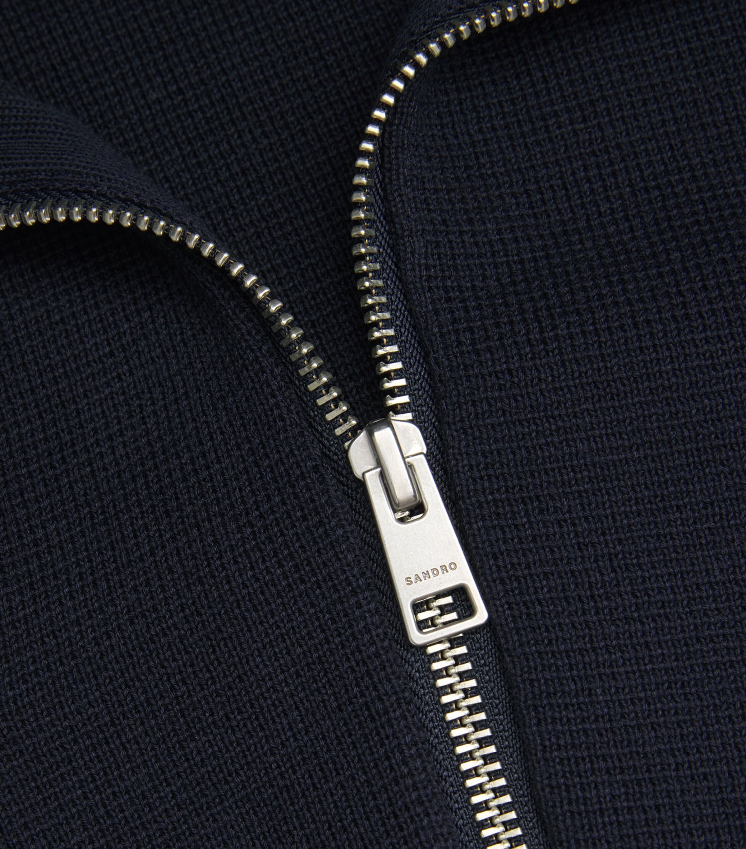 Sandro Paris Blue Knitted Bomber Jacket | Harrods UK