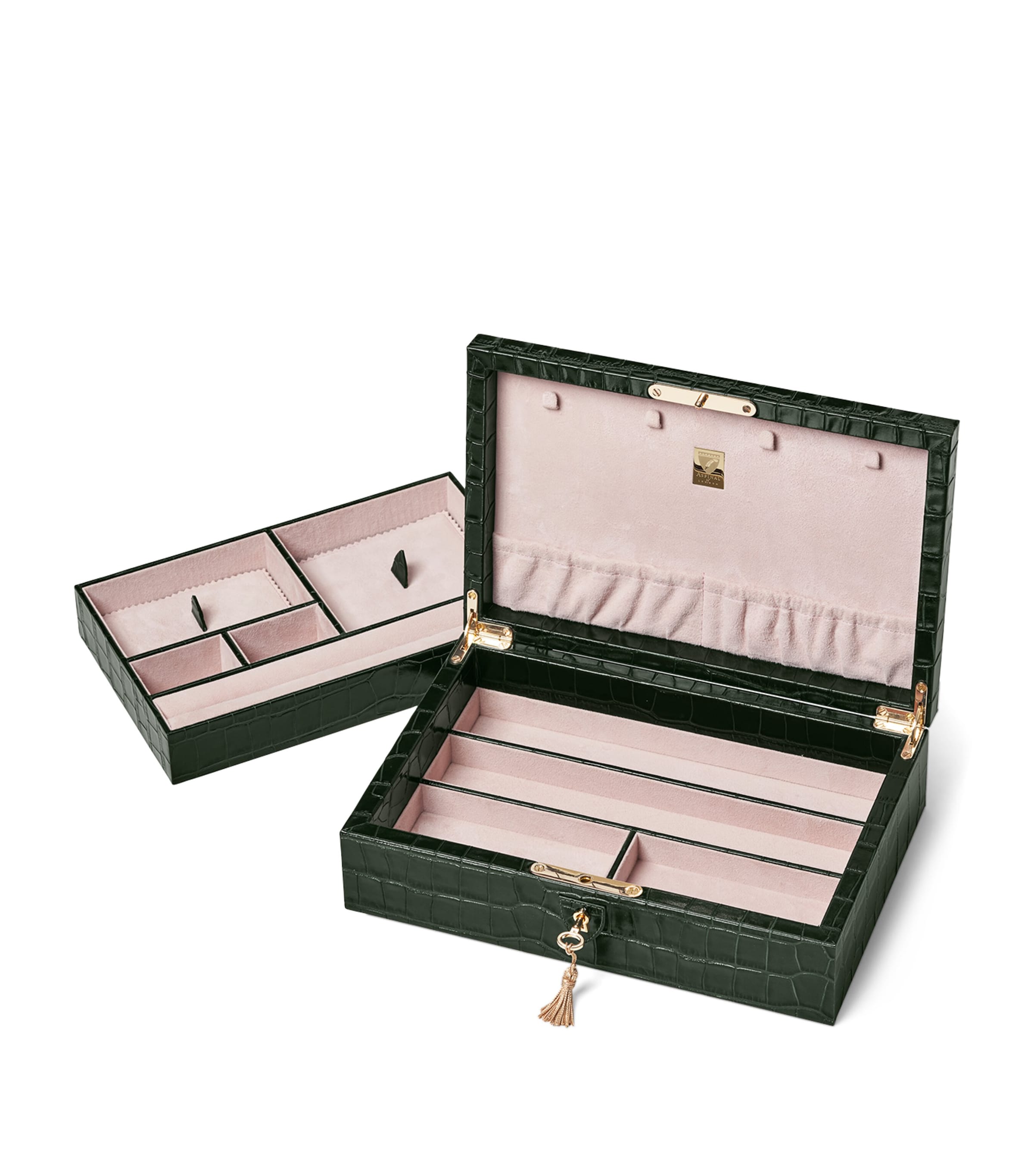 Aspinal Of London Leather Croc-Embossed Savoy Jewellery Box | Harrods CA