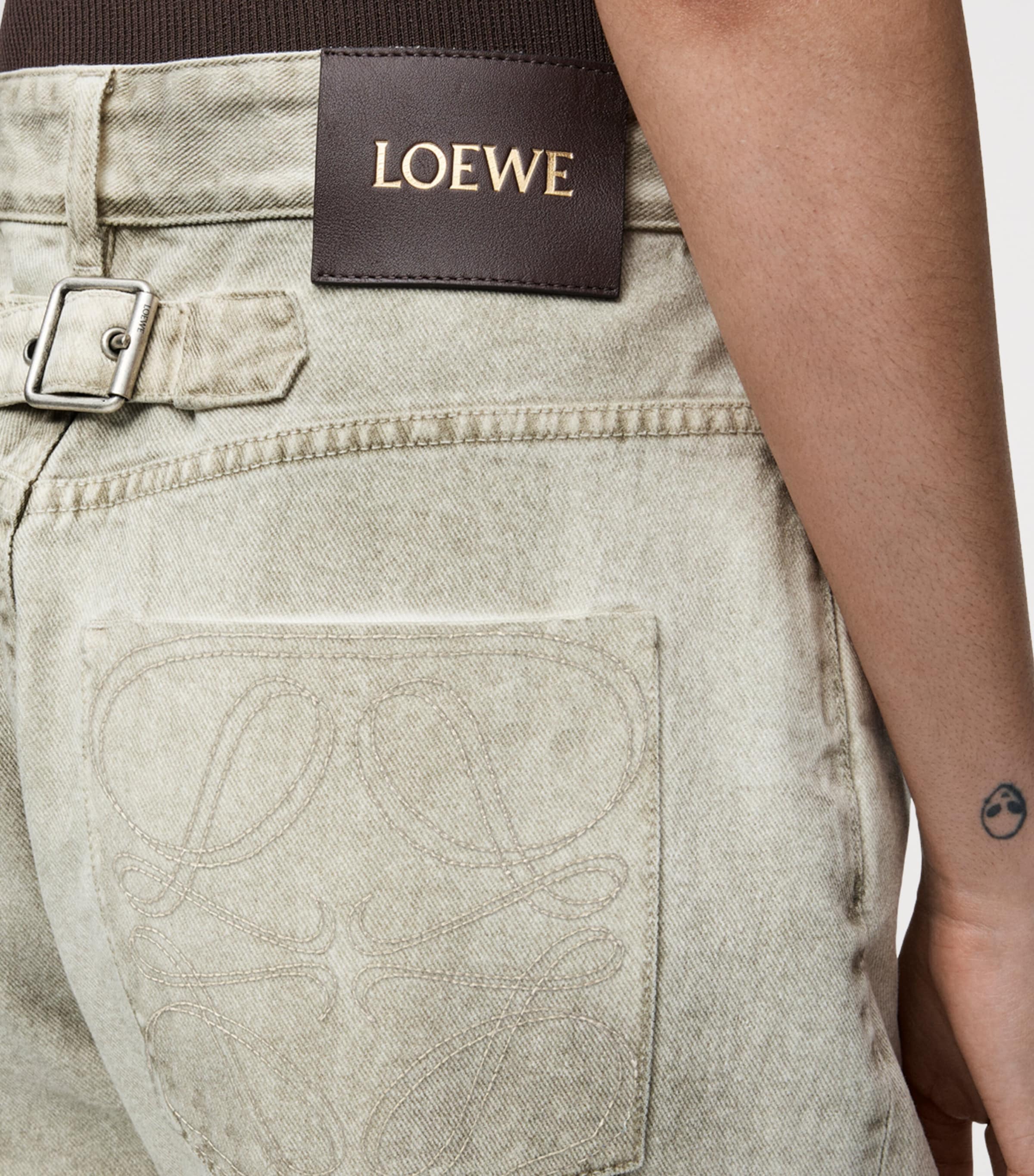 LOEWE Grey Anagram Wide-Leg Jeans | Harrods NZ