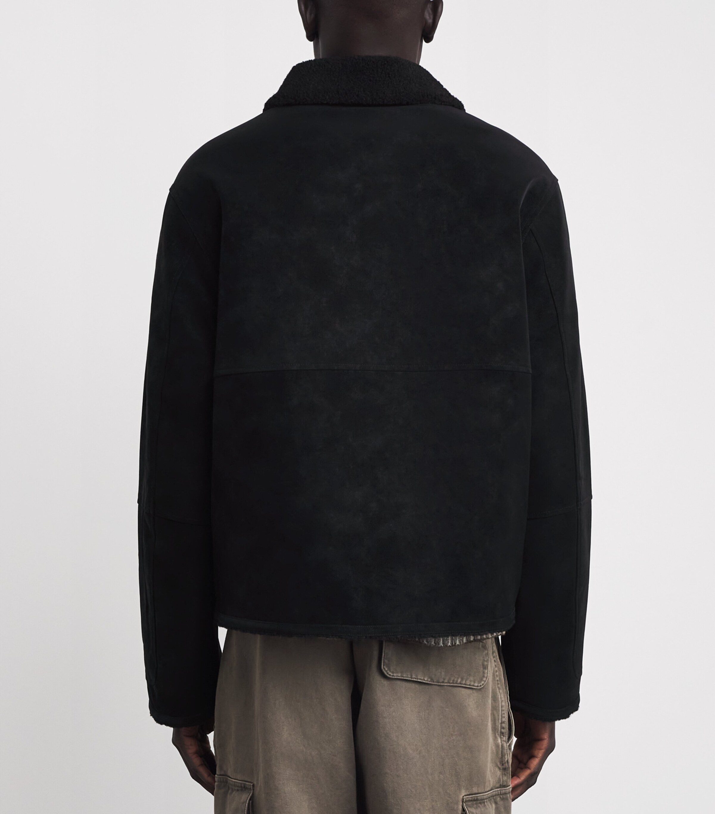 Represent Black Faux Shearling Bomber Jacket | Harrods UK