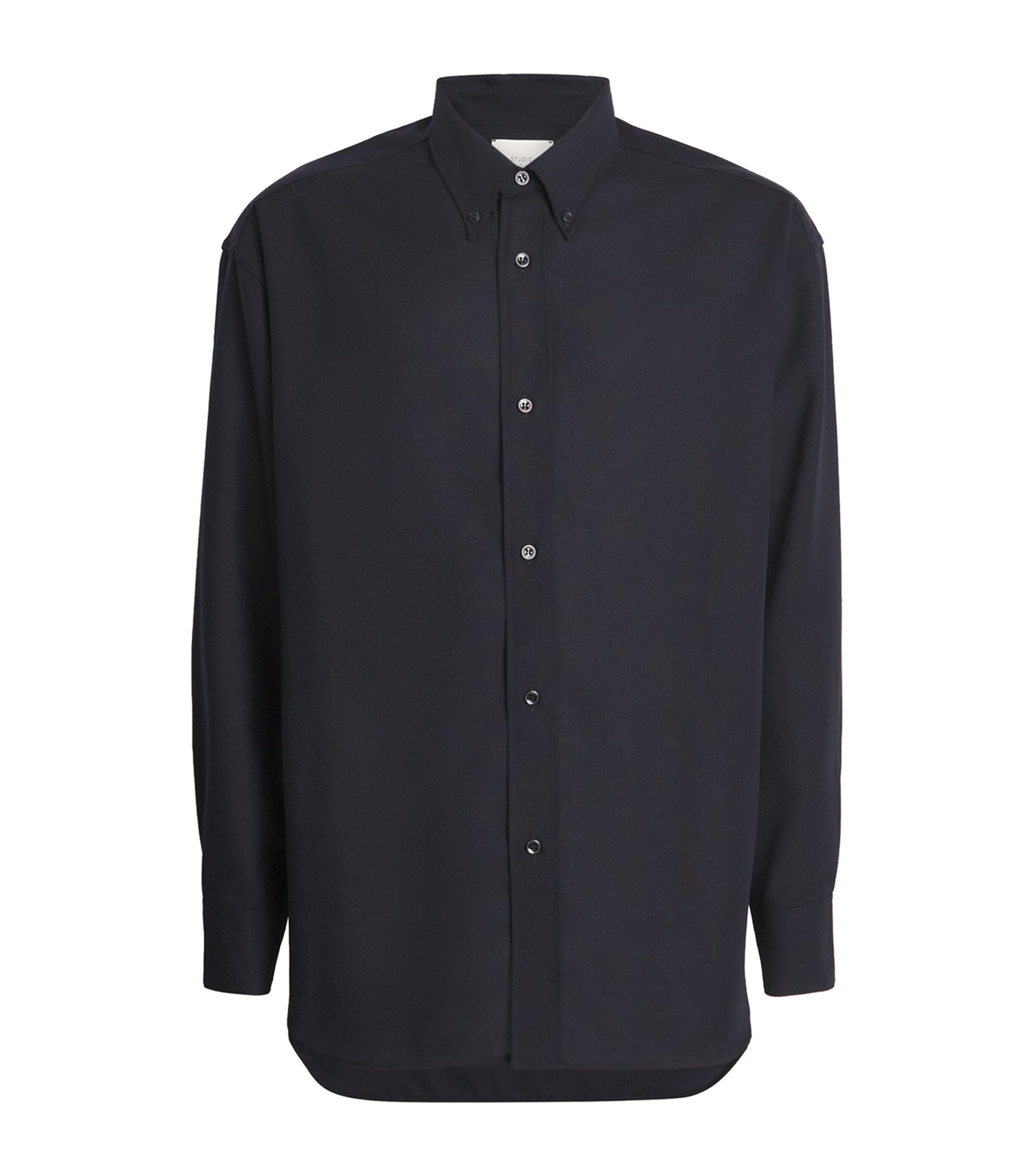 Studio Nicholson Navy Heritage Wool Oversized Jude Shirt | Harrods US