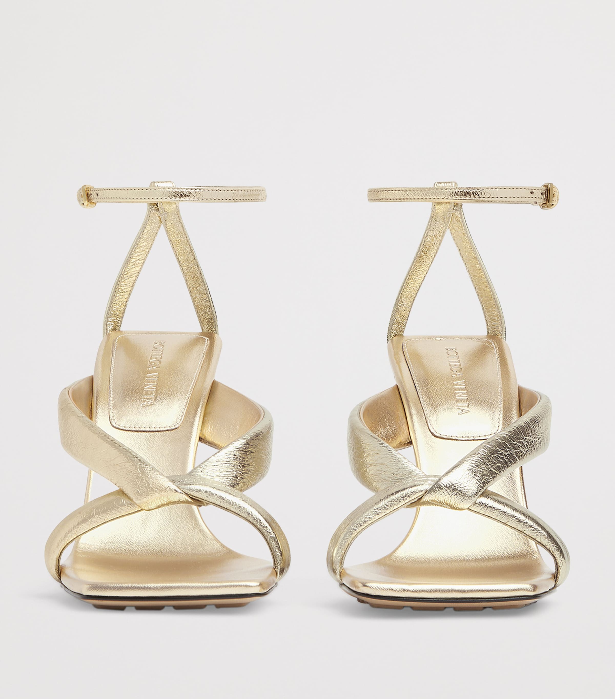 Bottega Veneta Silver Lambskin Riva Heeled Sandals 90 | Harrods ZA