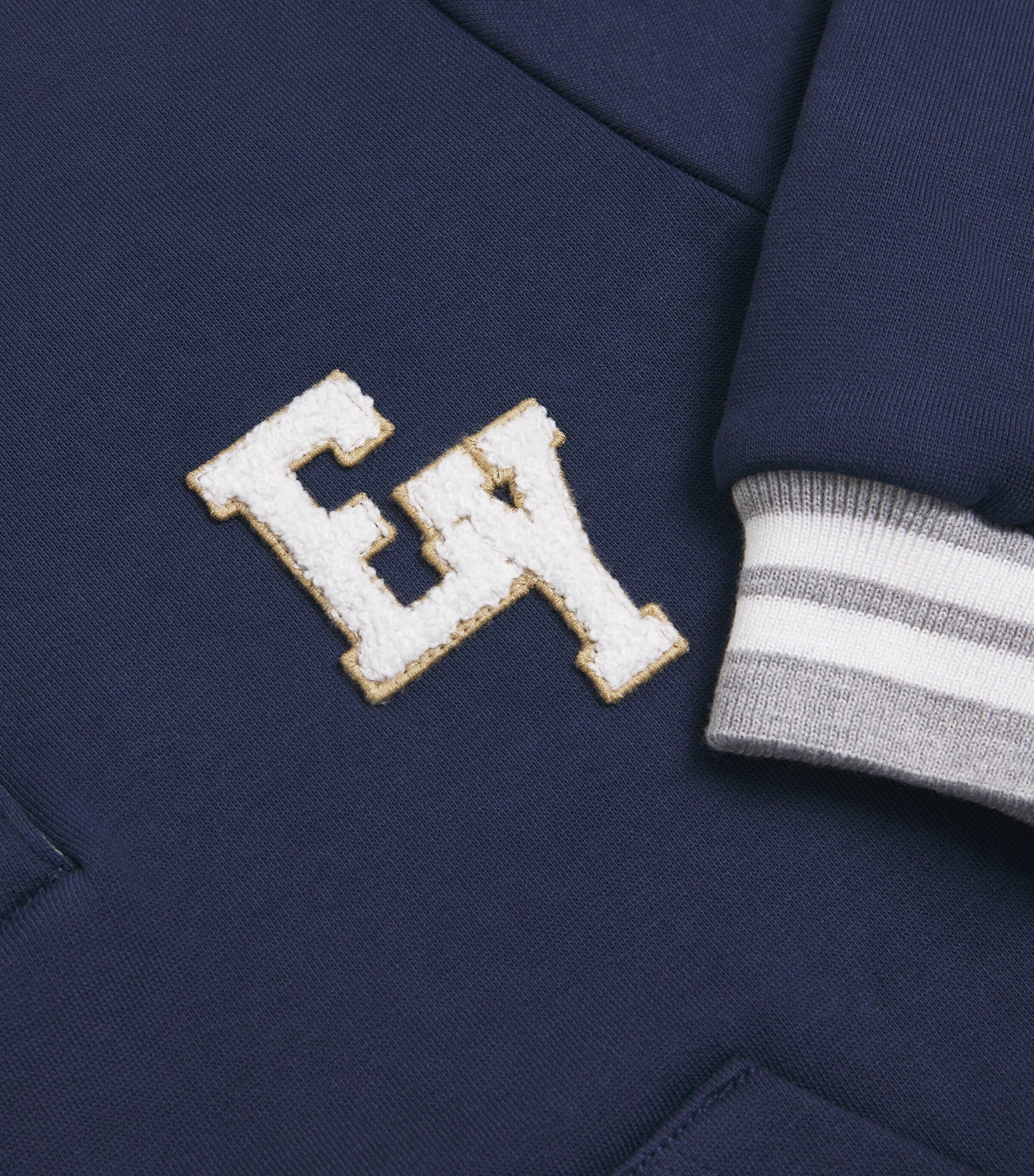 Eleventy Kids Navy Cotton Varsity Logo Sweater (2-16 Years) | Harrods QA