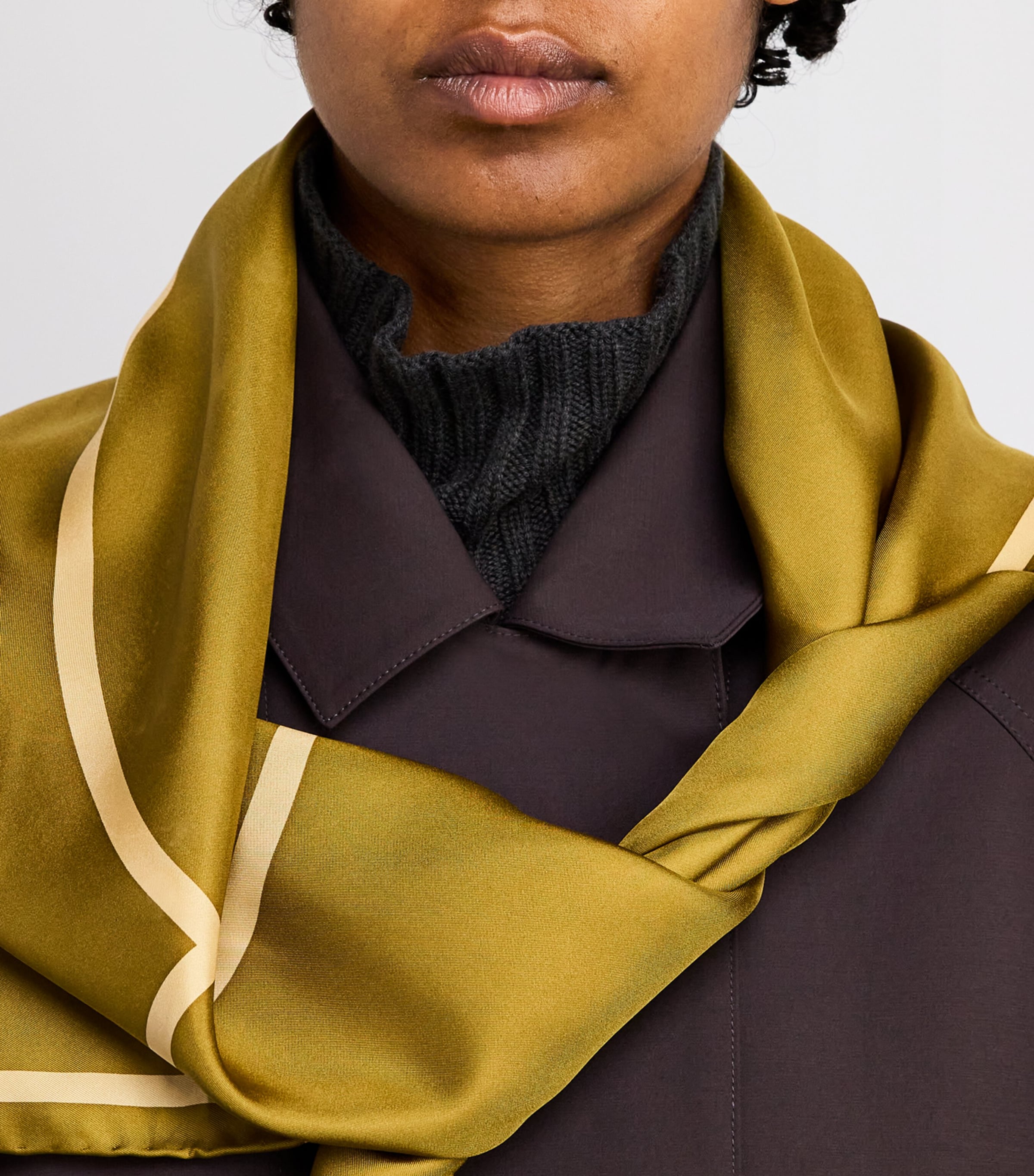 MM Green Silk Logo Stole Scarf | Harrods IN