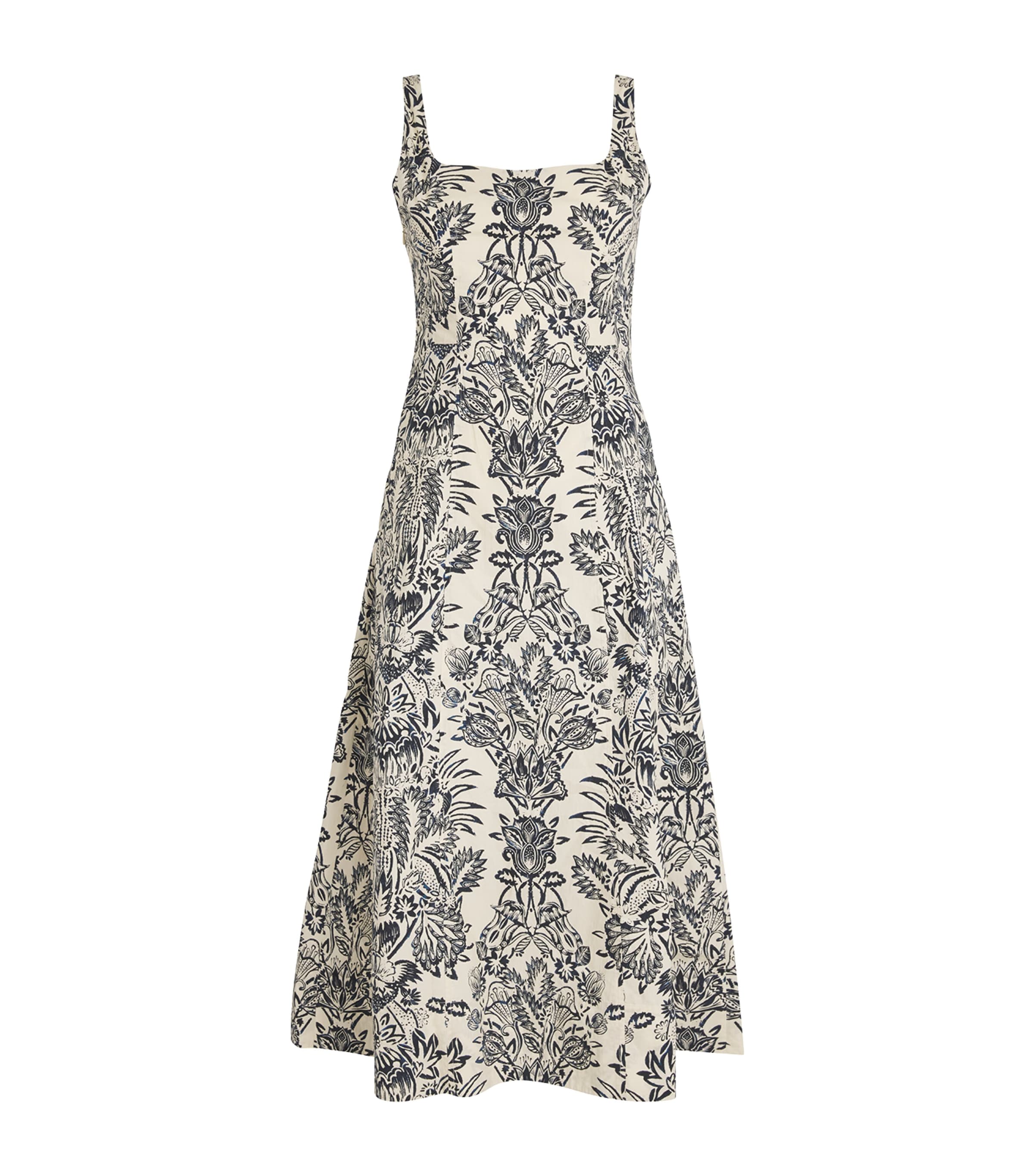 Ulla Johnson Multi Cotton Poplin Natali Midi Dress | Harrods UK