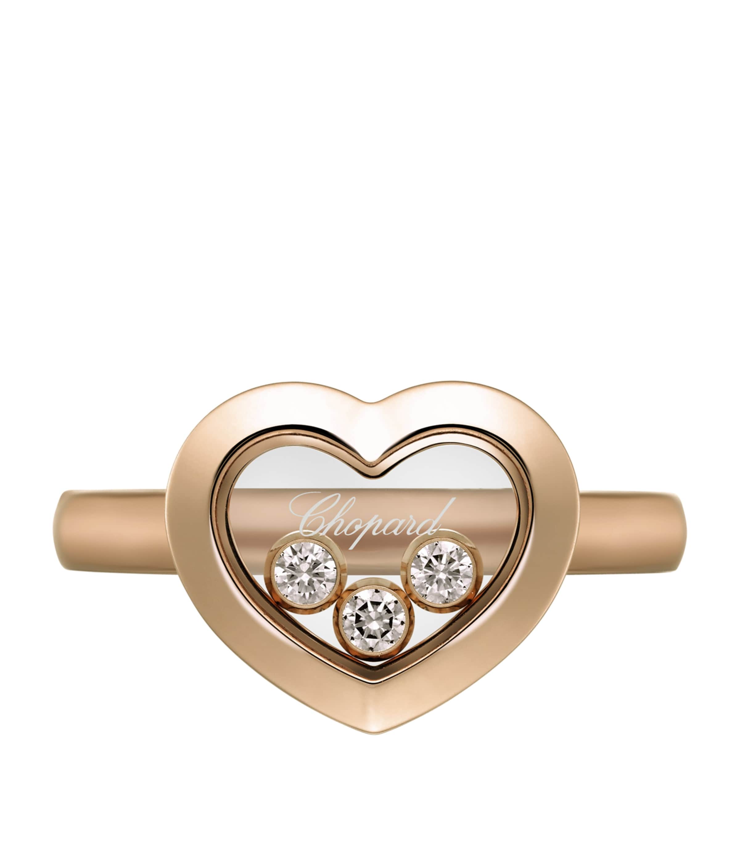 Chopard Rose Gold and Diamond Happy Diamonds Icons Ring | Harrods UK