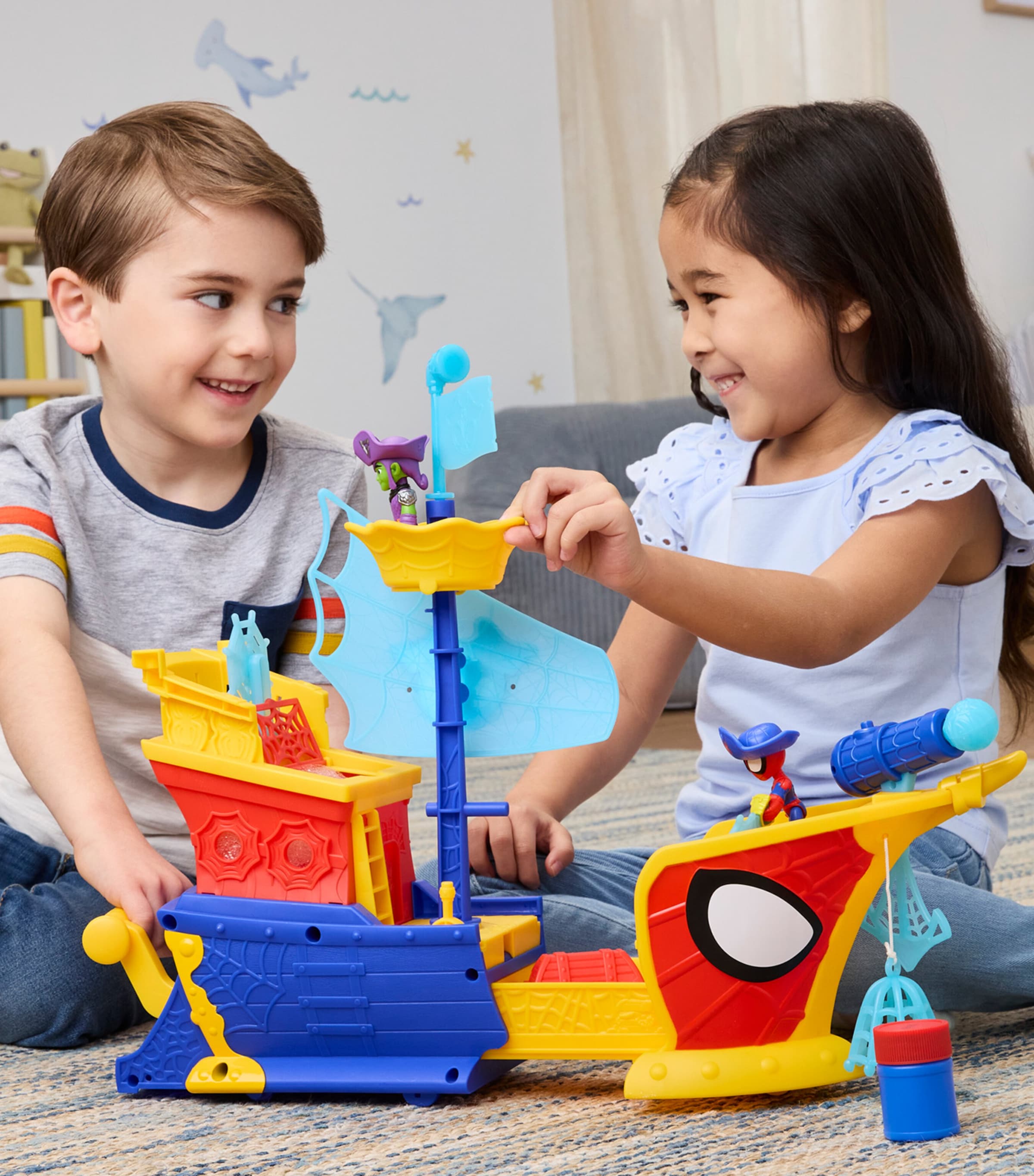 Marvel Spider-Man Webs Ahoy Bubble Pirate Ship Playset | Harrods FR