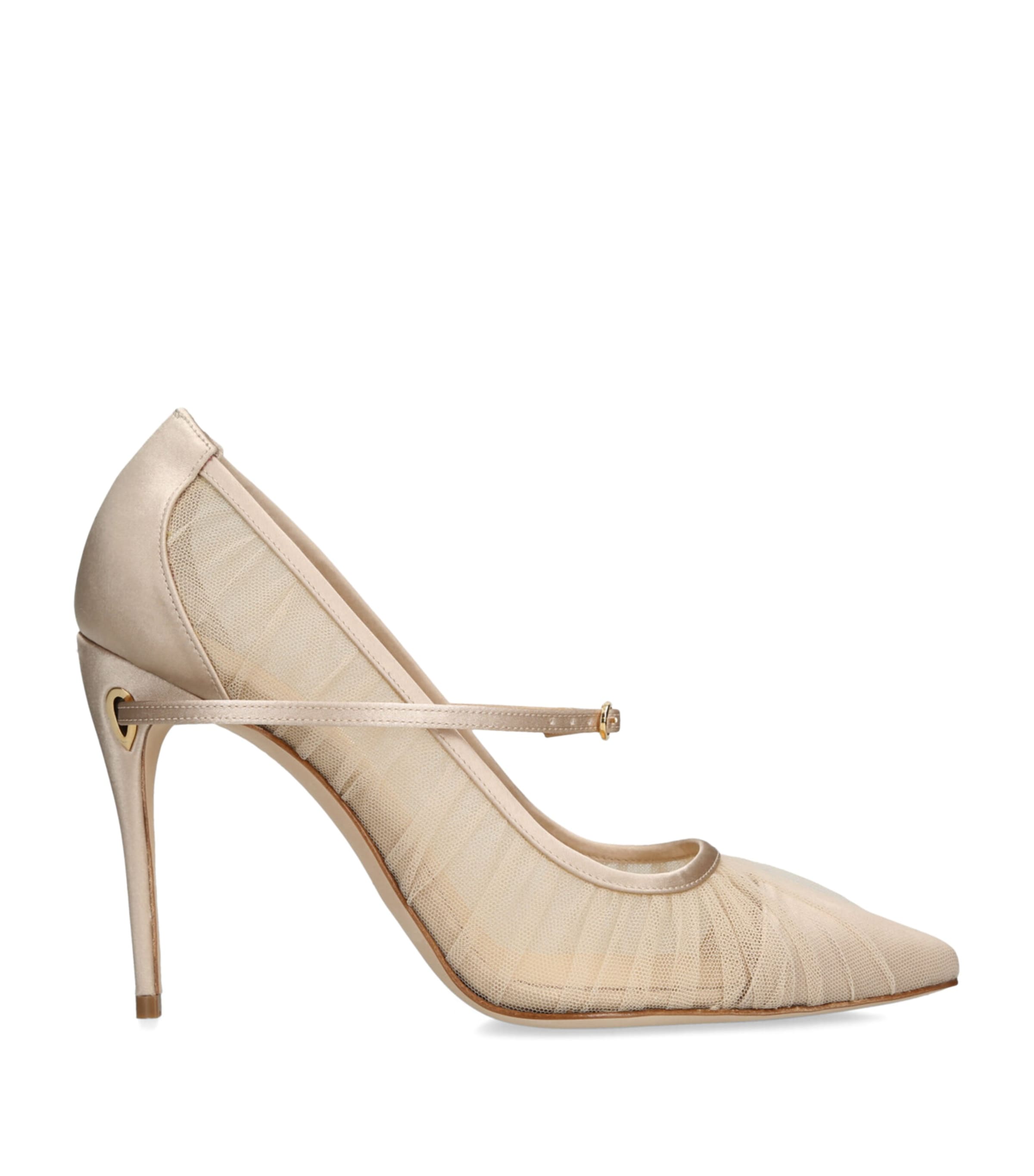 Jennifer Chamandi Nude Tulle Plissé Lorenzo Pumps 105 | Harrods CA