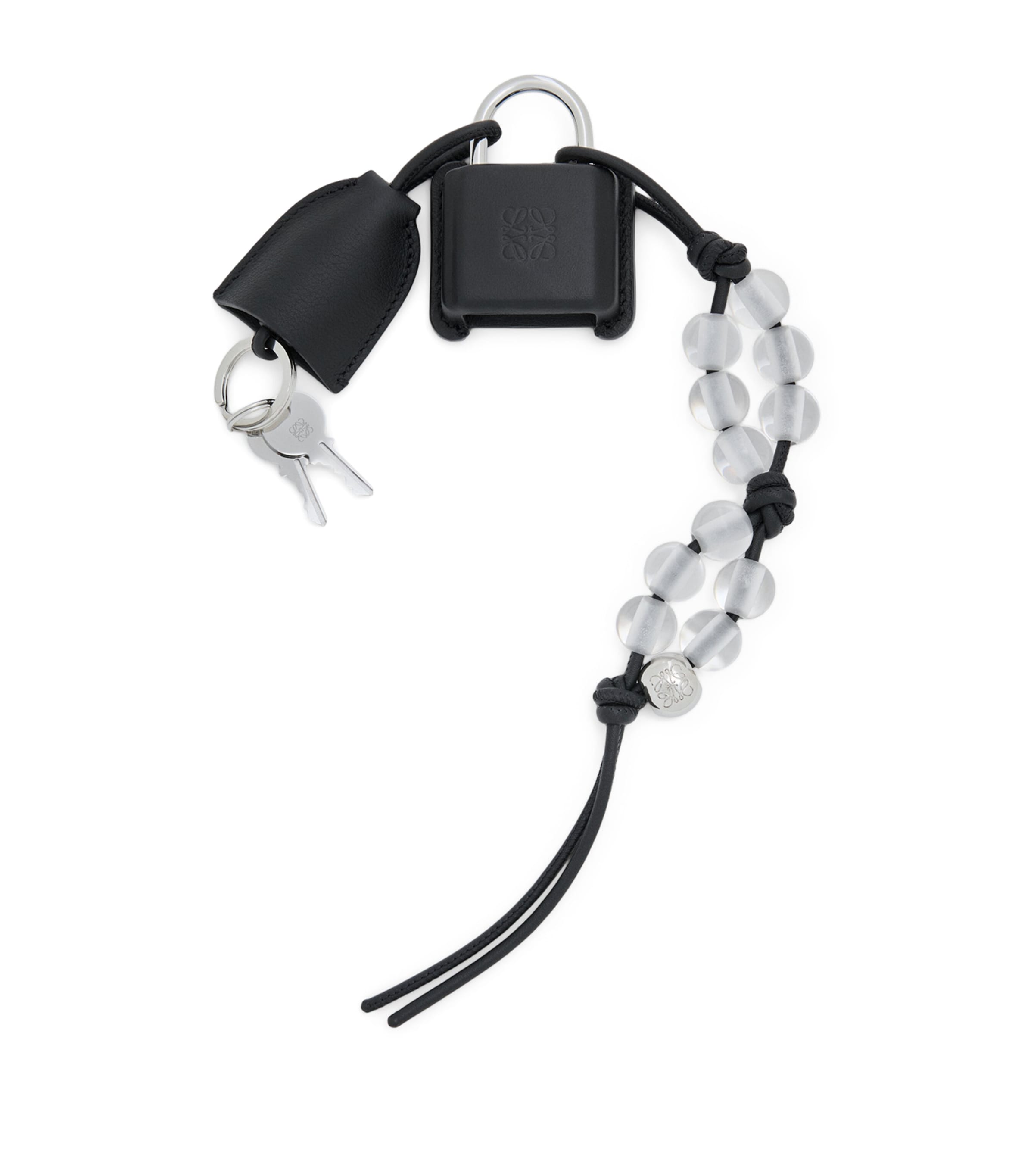LOEWE Black Leather Amazona Padlock Bag Charm | Harrods US