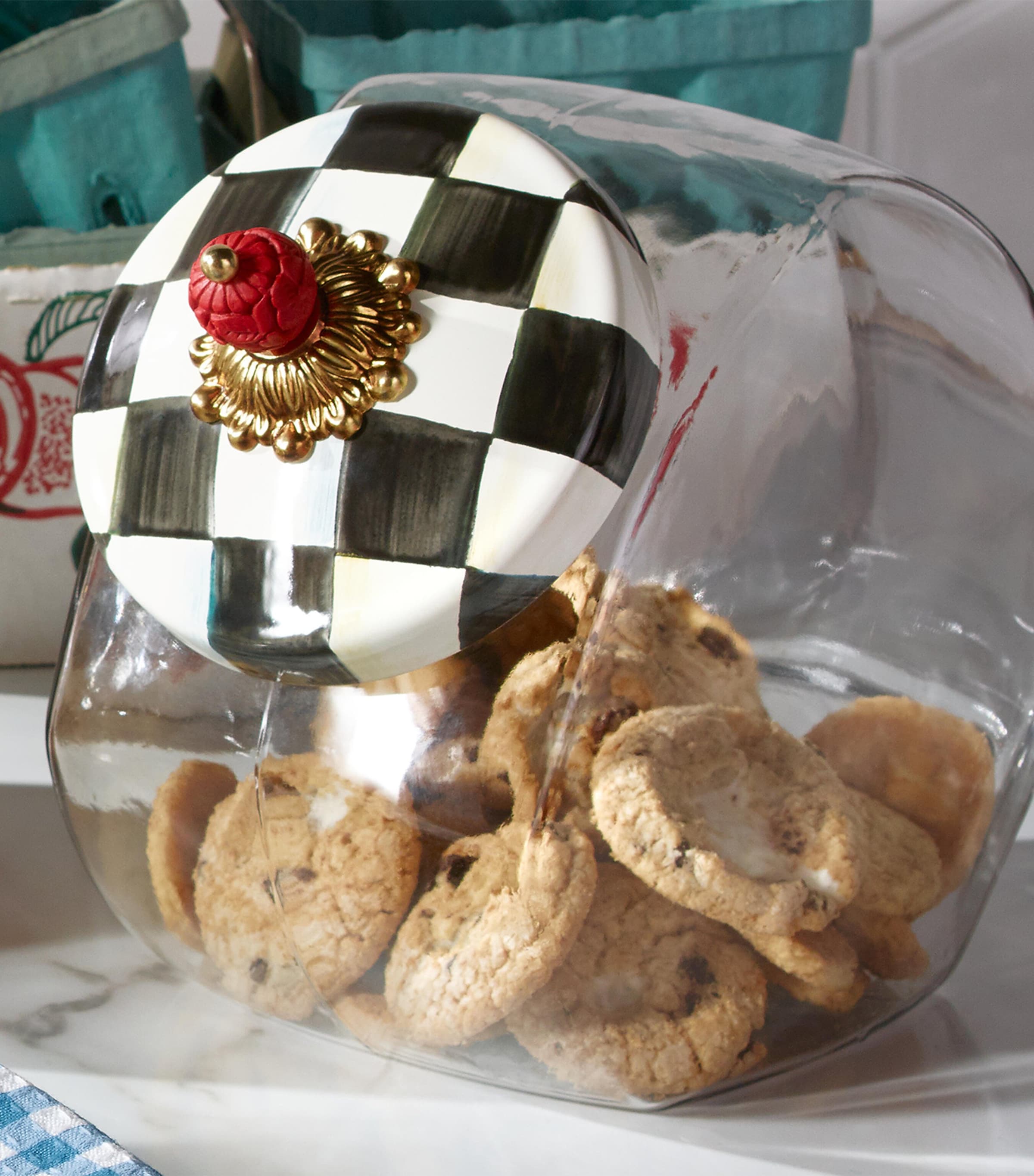 MacKenzie-Childs Courtly Check Cookie Jar | Harrods UK