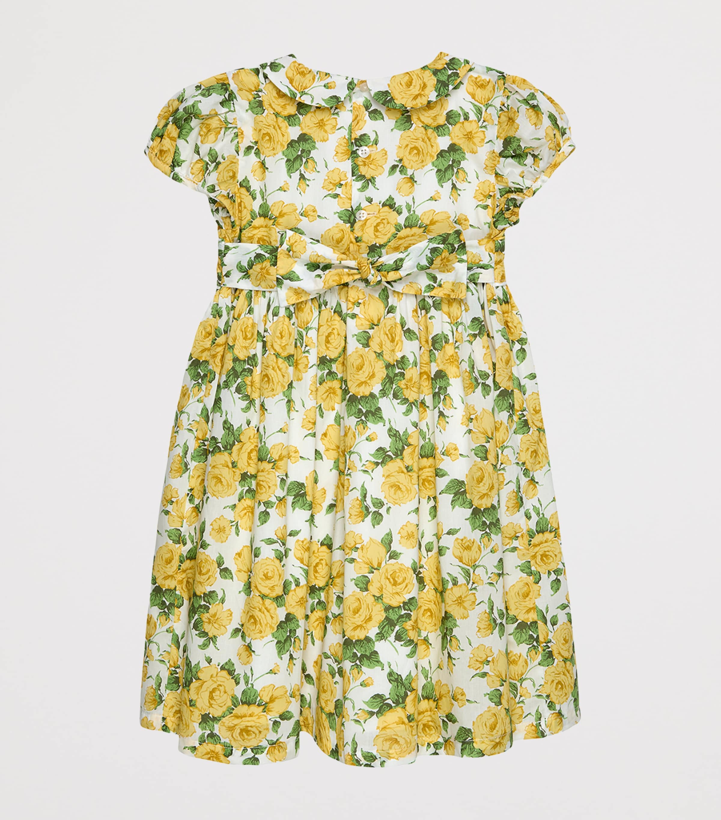 Trotters Yellow Liberty Print Carline Rose Dress (2-5 Years) | Harrods CN