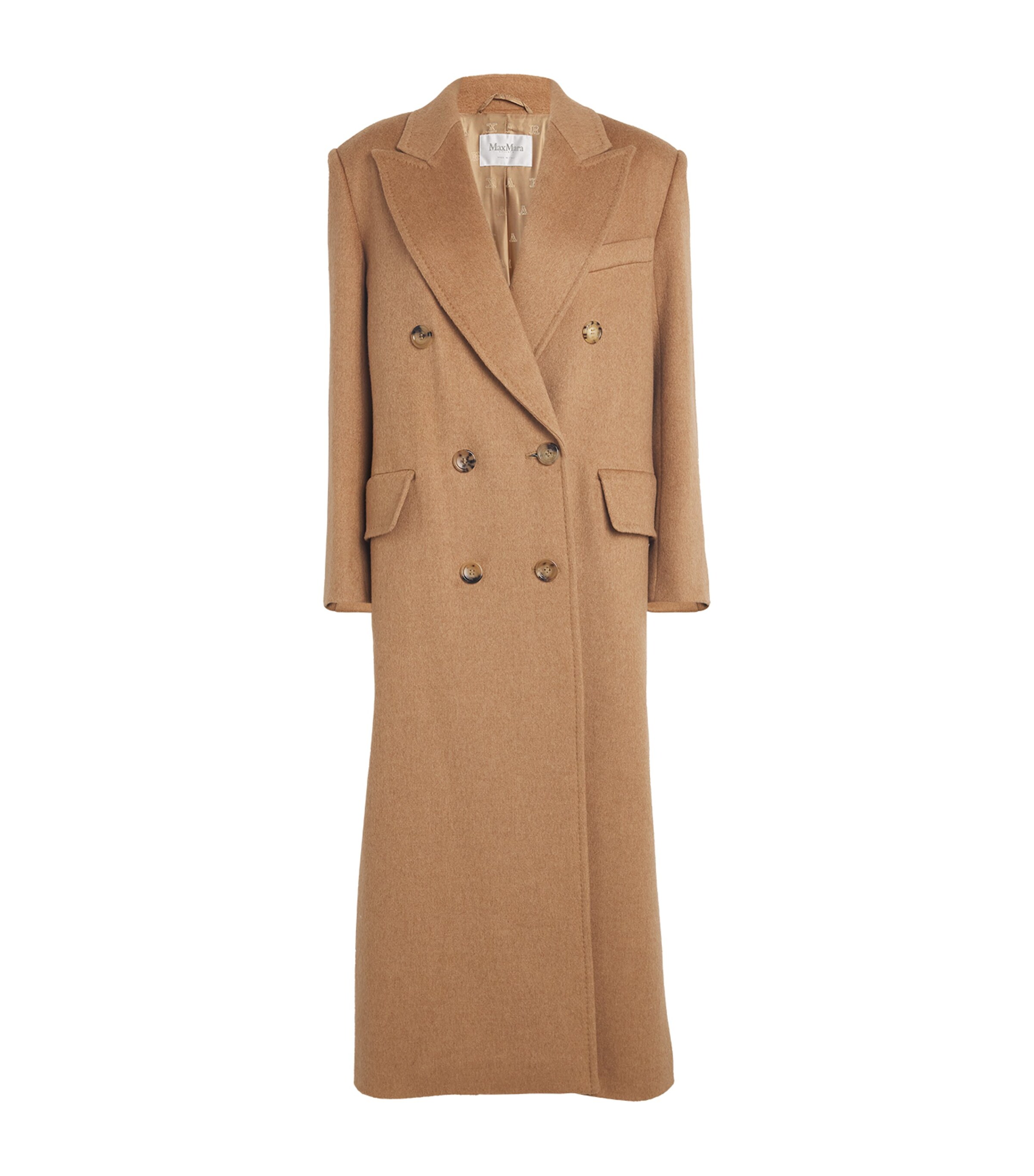 Max Mara Beige Camel Hair Double-Breasted Trench Coat | Harrods US