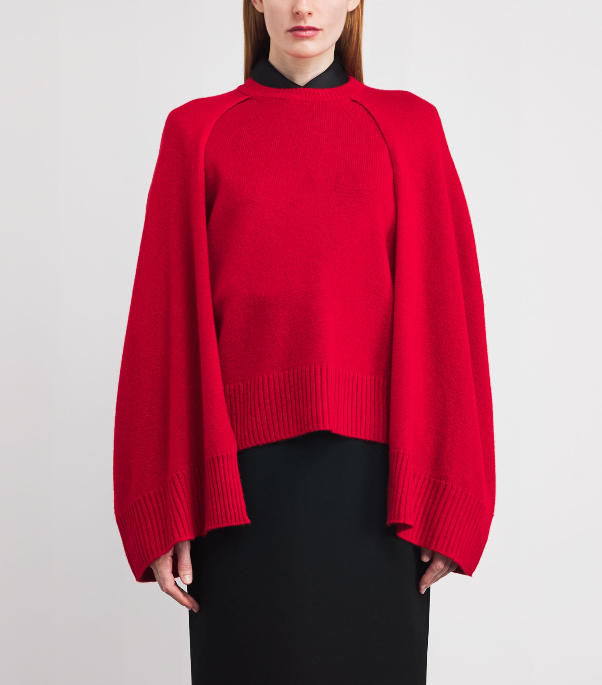 Toteme Red Cashmere Cape Sweater | Harrods US