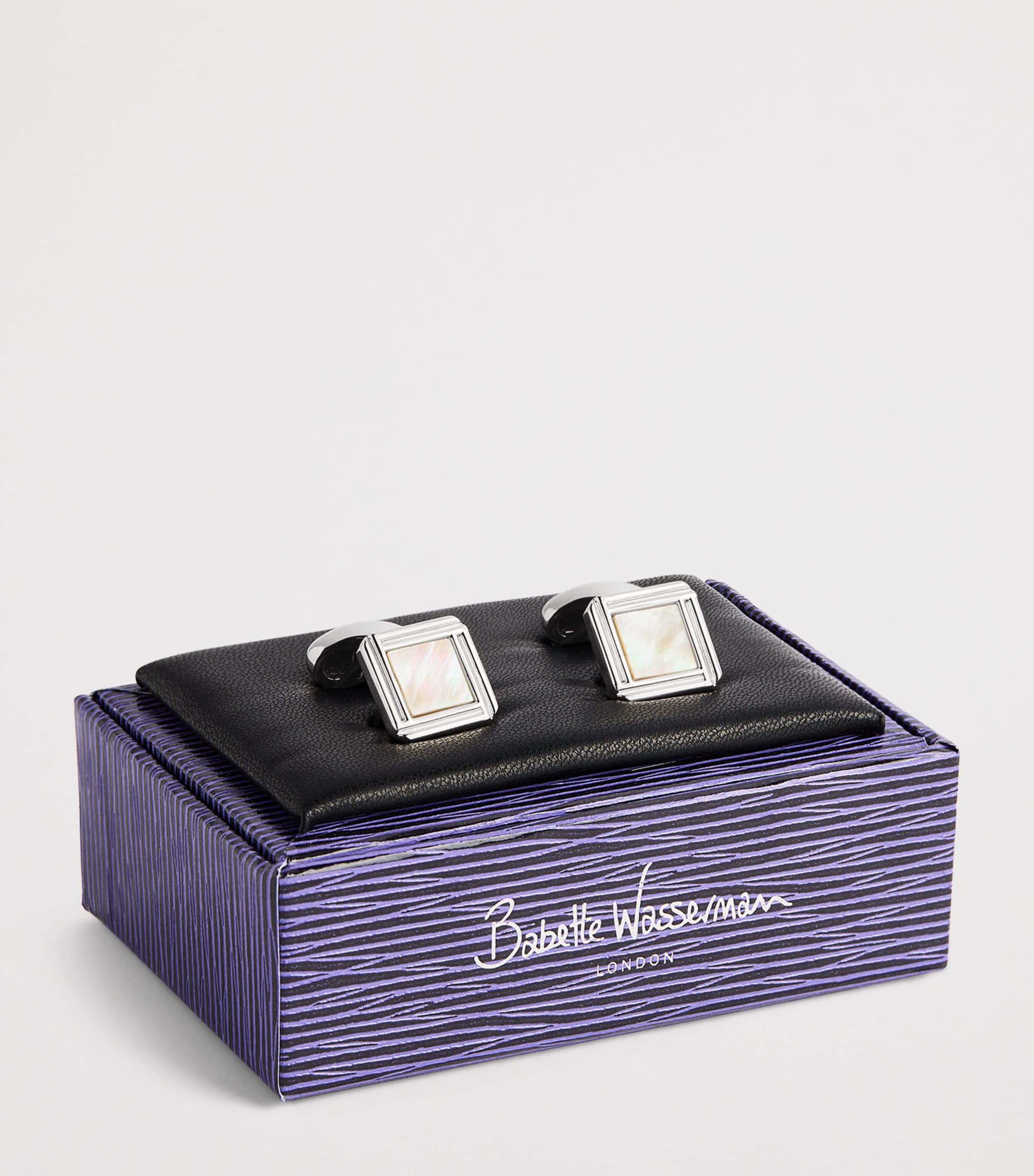 Babette Wasserman Rhodium-Plated Celtic Mother of Pearl Cufflinks ...