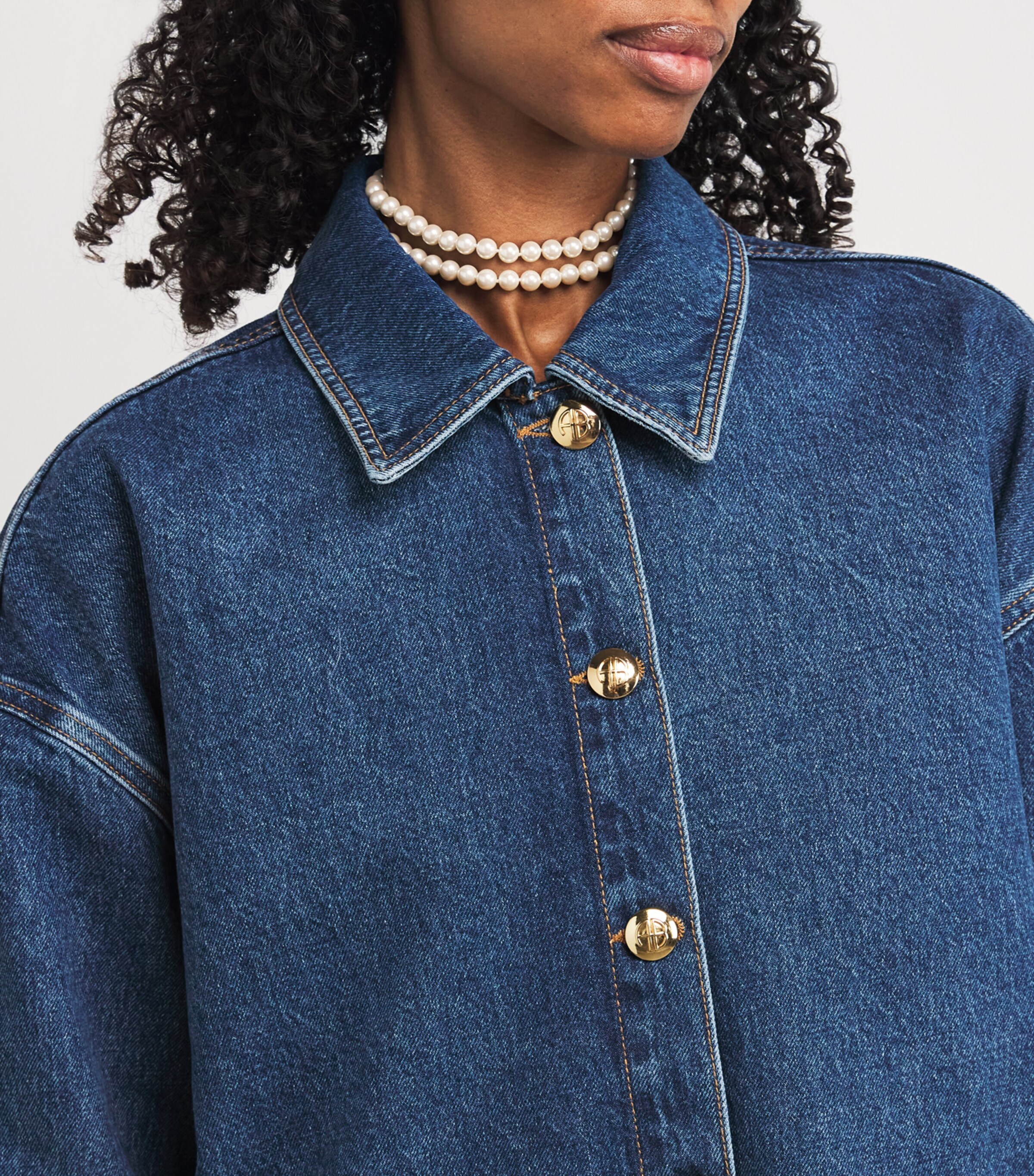 ANINE BING Blue Denim Luca Shirt Jacket | Harrods UK