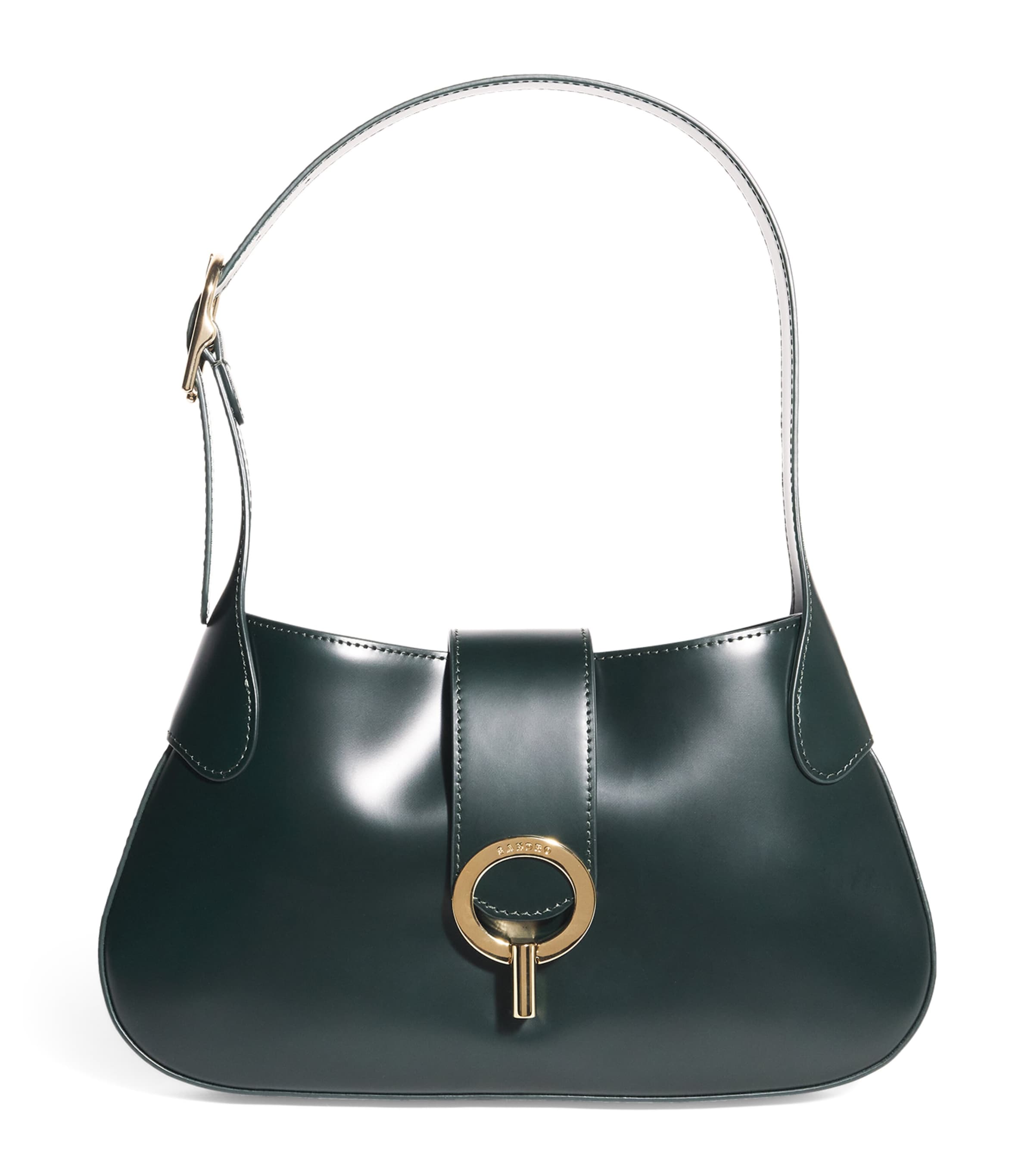 Sandro Paris Green Leather Janet Shoulder Bag | Harrods US