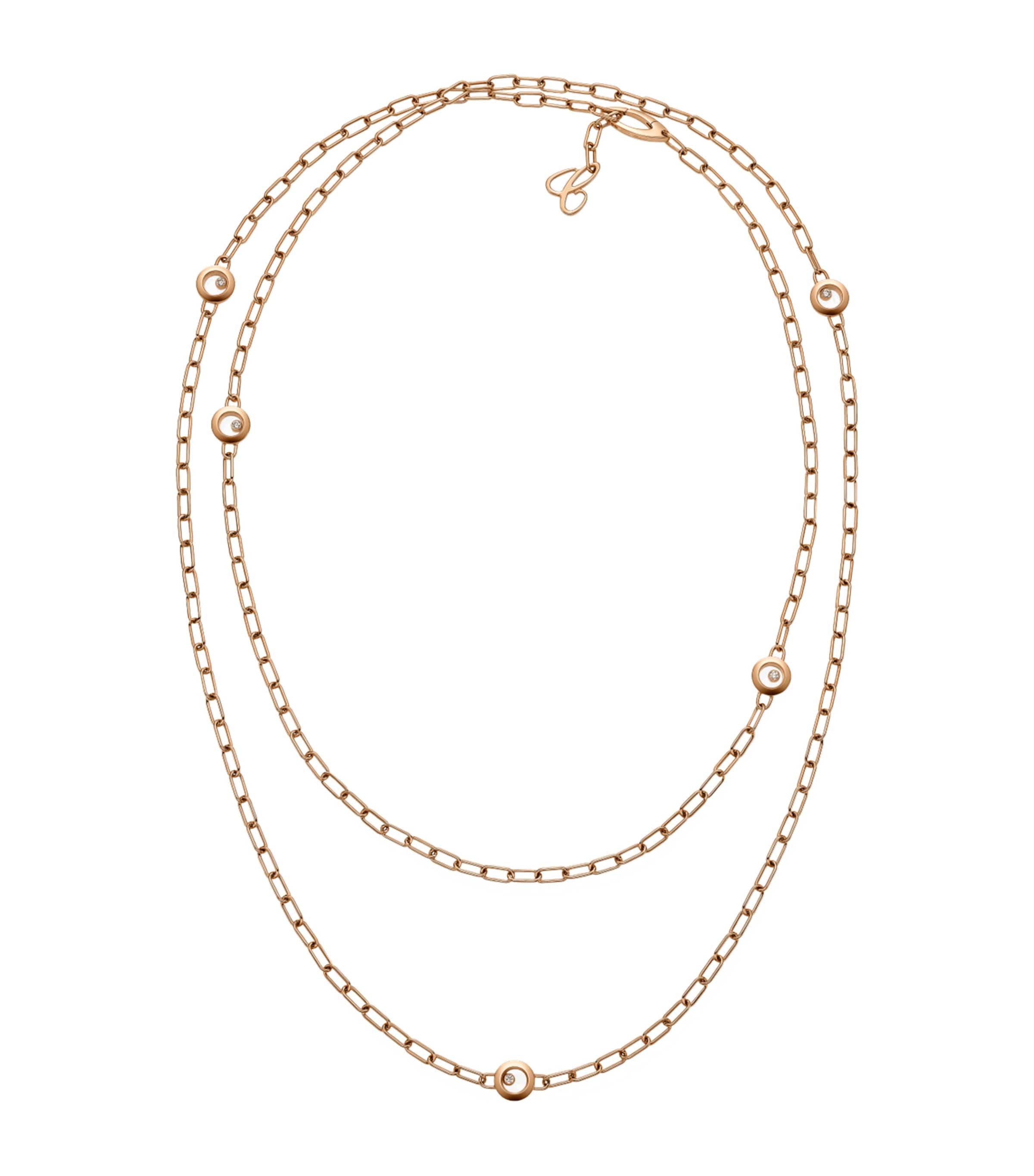 Chopard Rose Gold and Diamond Happy Diamonds Icons Necklace | Harrods US