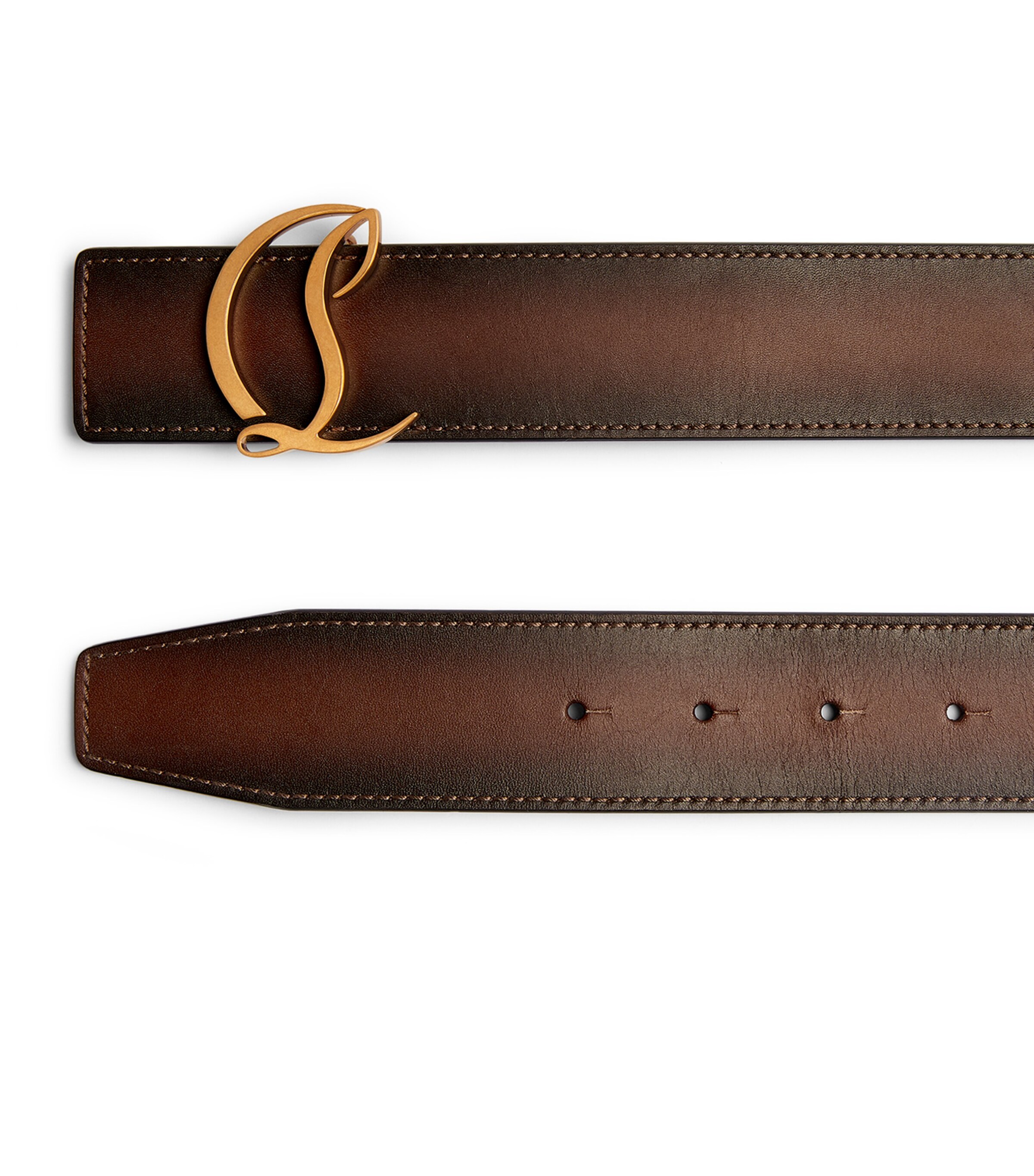Christian Louboutin Red CL Logo Leather Belt | Harrods UK
