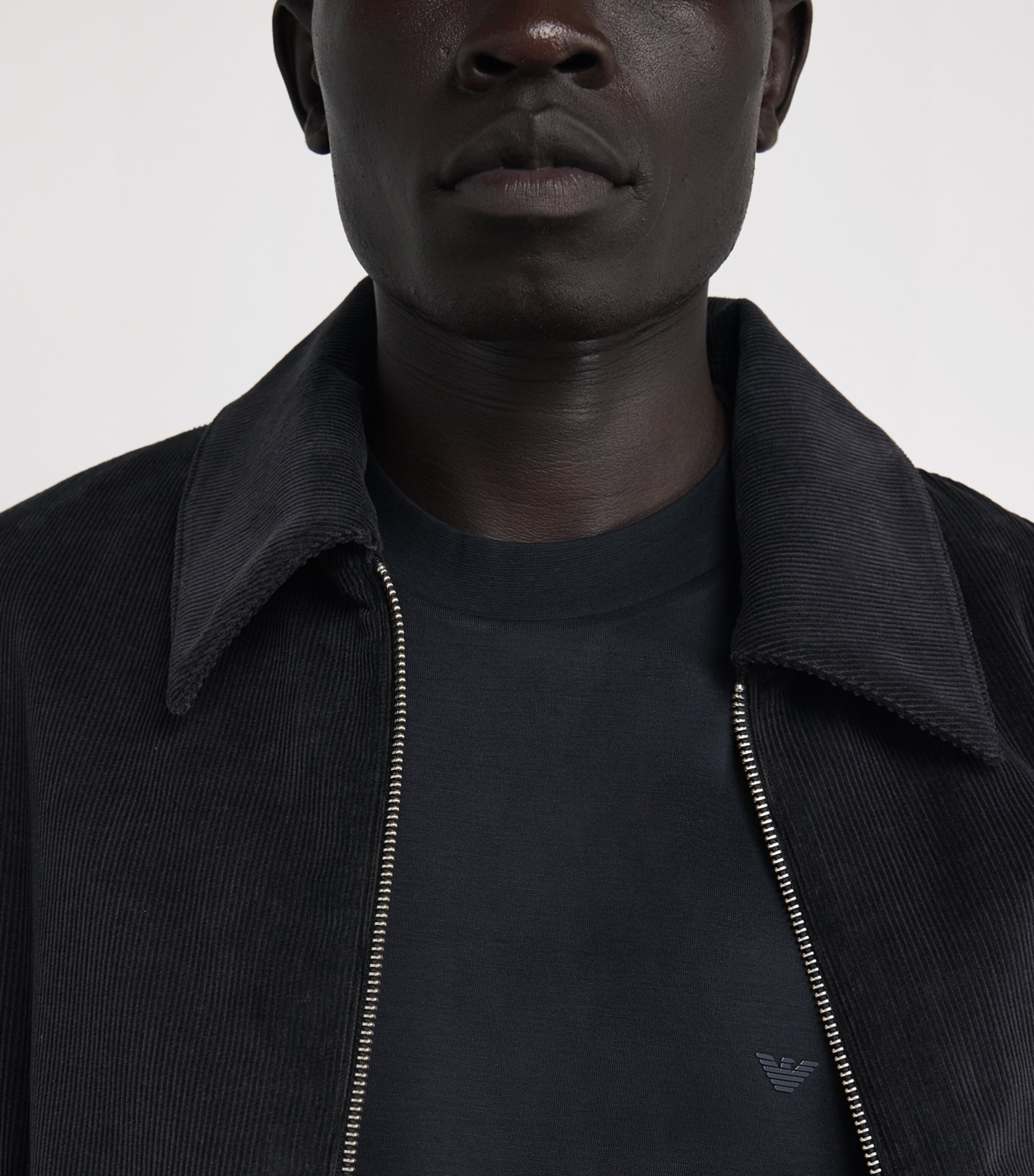 Emporio Armani Blue Jersey Embossed-Logo T-Shirt | Harrods US