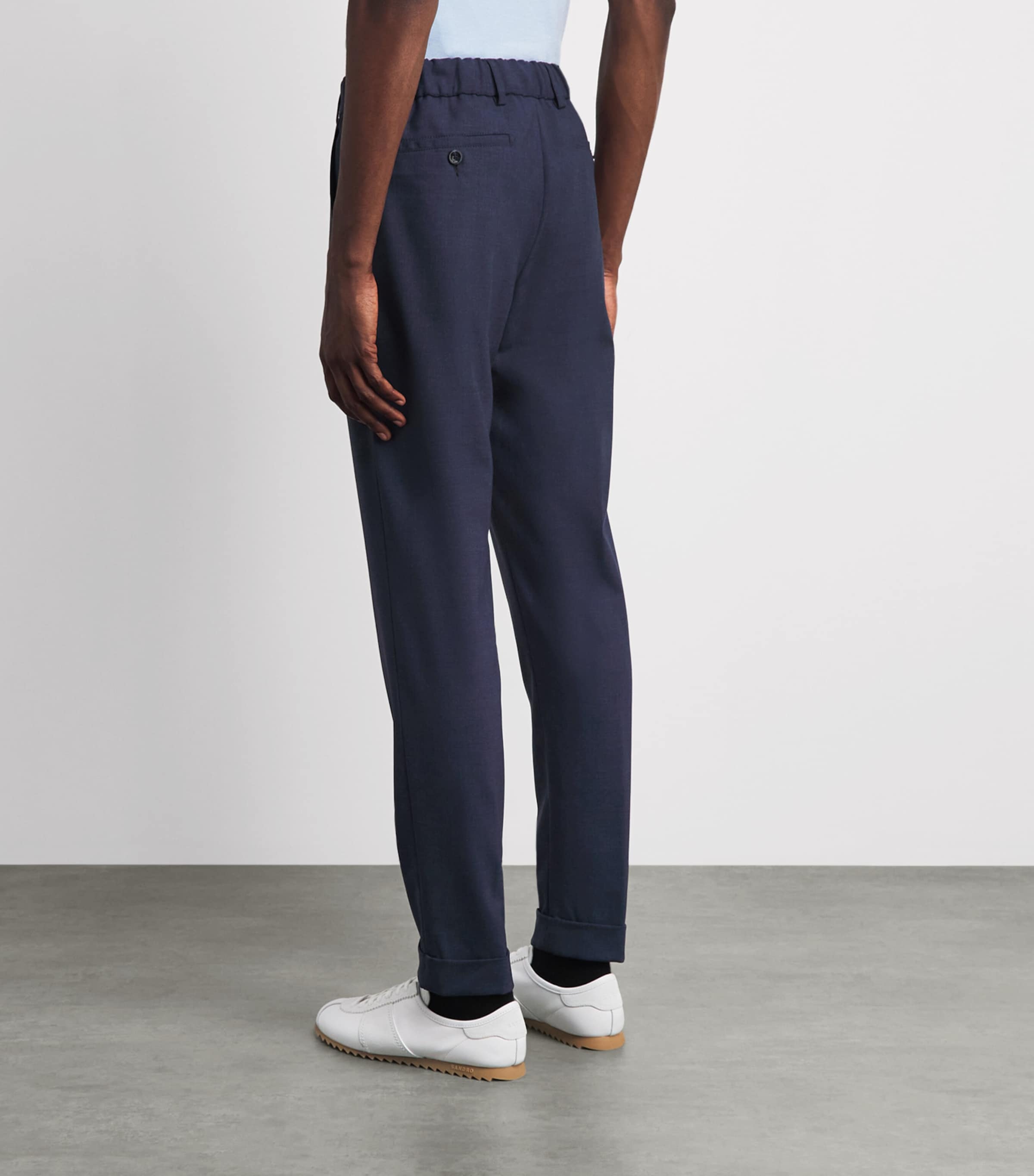 Marco Pescarolo Navy Virgin Wool Drawstring Trousers | Harrods UK