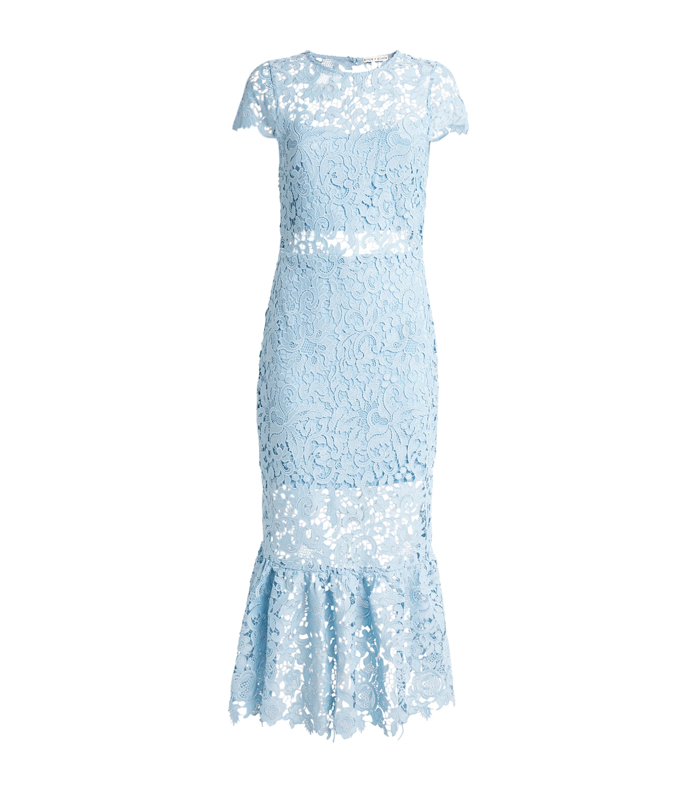 Alice+Olivia Lace Open-Back Clover Midi Dress | Harrods UK