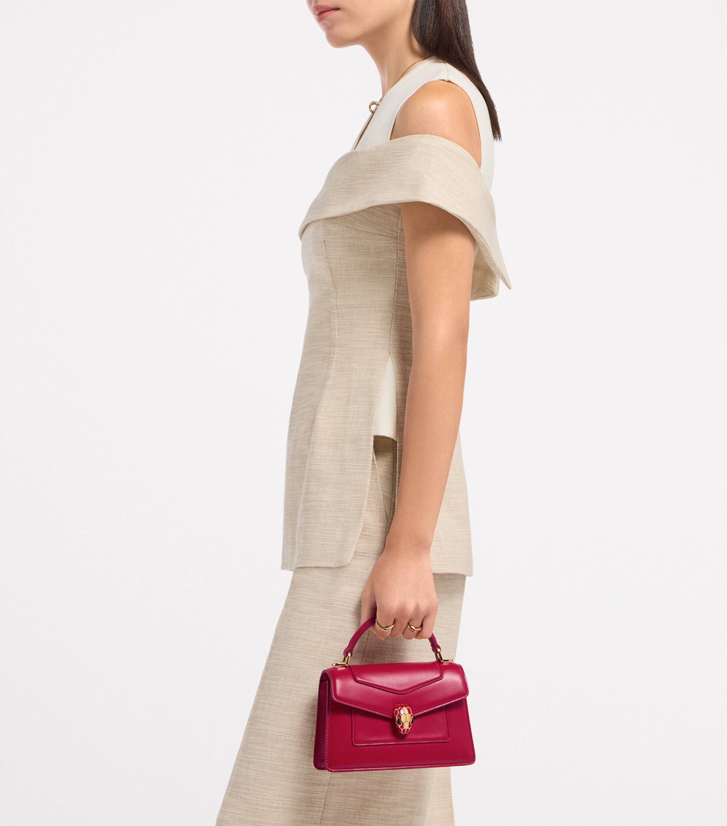 Bvlgari Red Mini Serpenti Forever Top-Handle Bag | Harrods UK