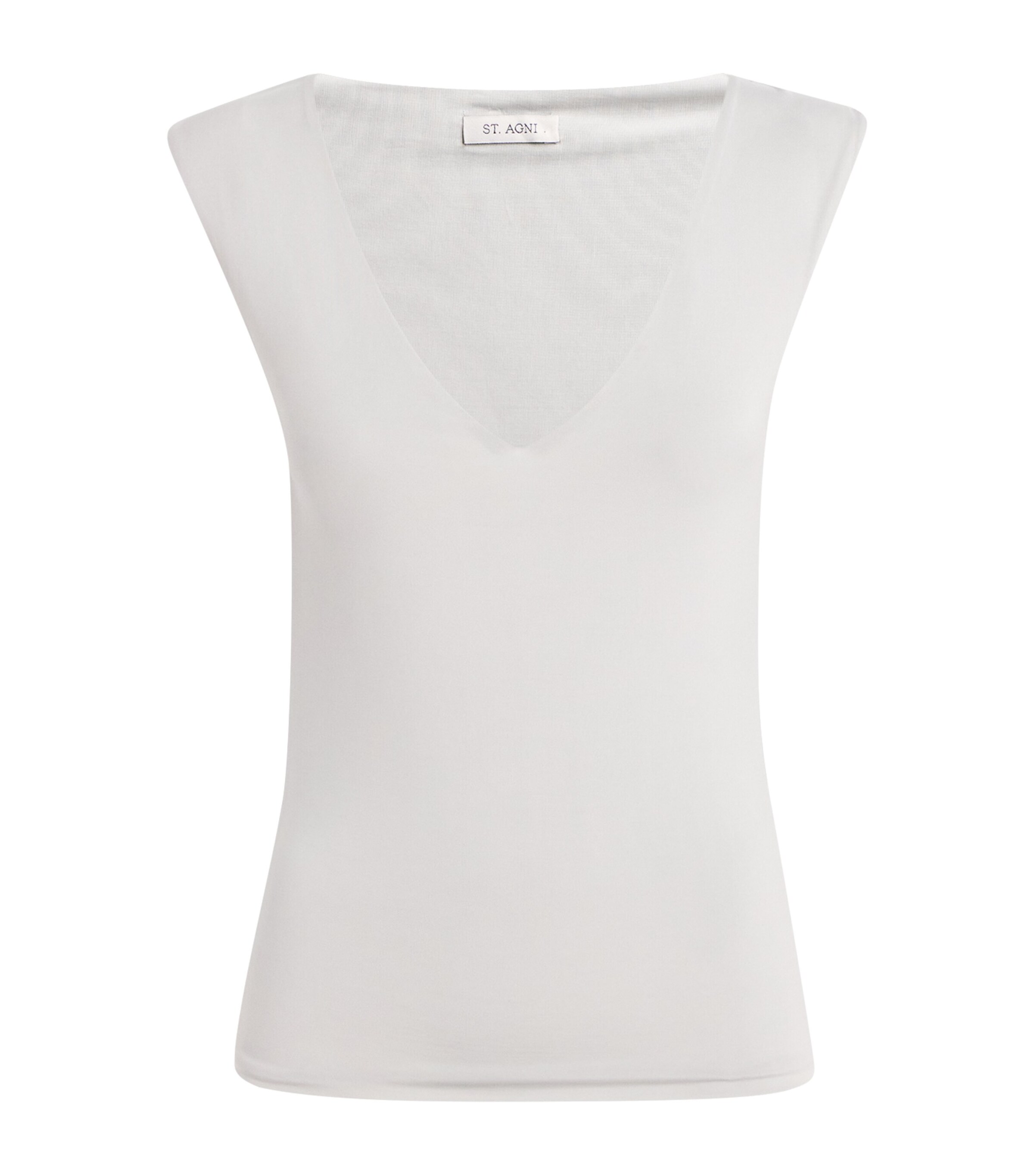 St. Agni Silver 90s V-Neck Top | Harrods CA